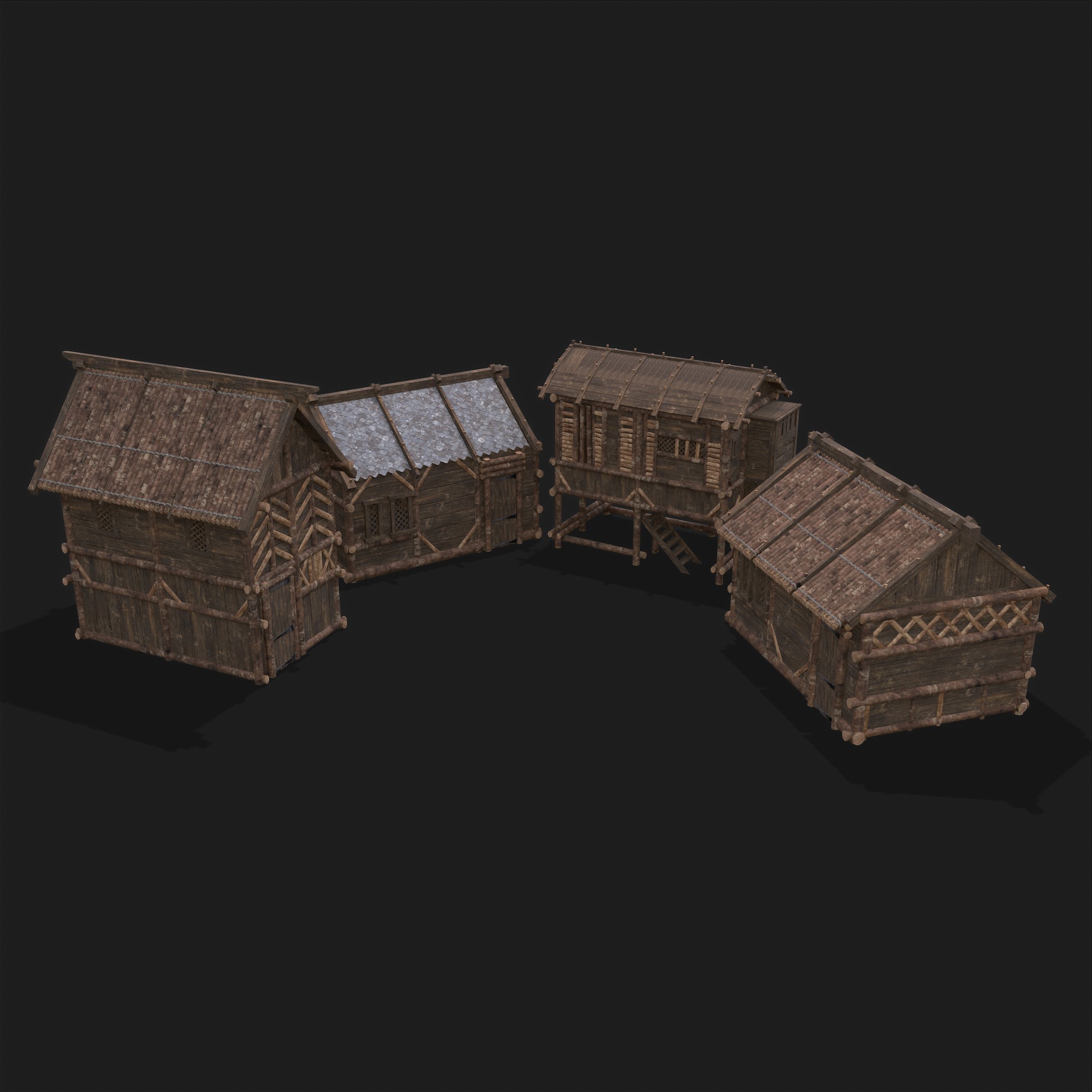 Medieval Modular House Units - 3D Model by Get Dead Entertainment