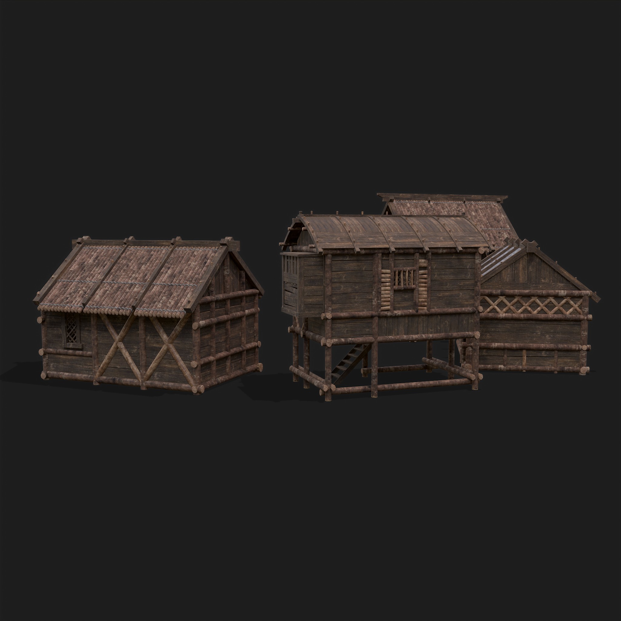Medieval Modular House Units - 3D Model by Get Dead Entertainment