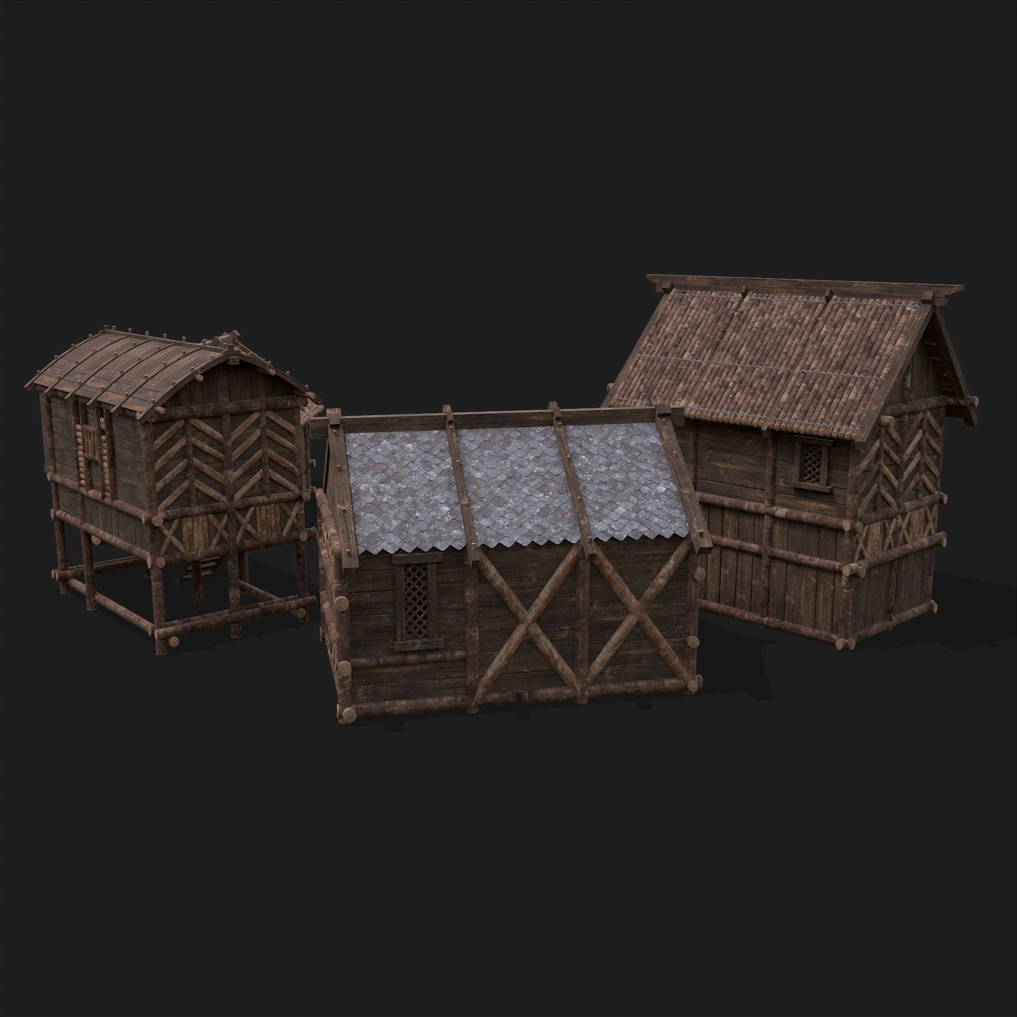 Medieval Modular House Units - 3D Model by Get Dead Entertainment