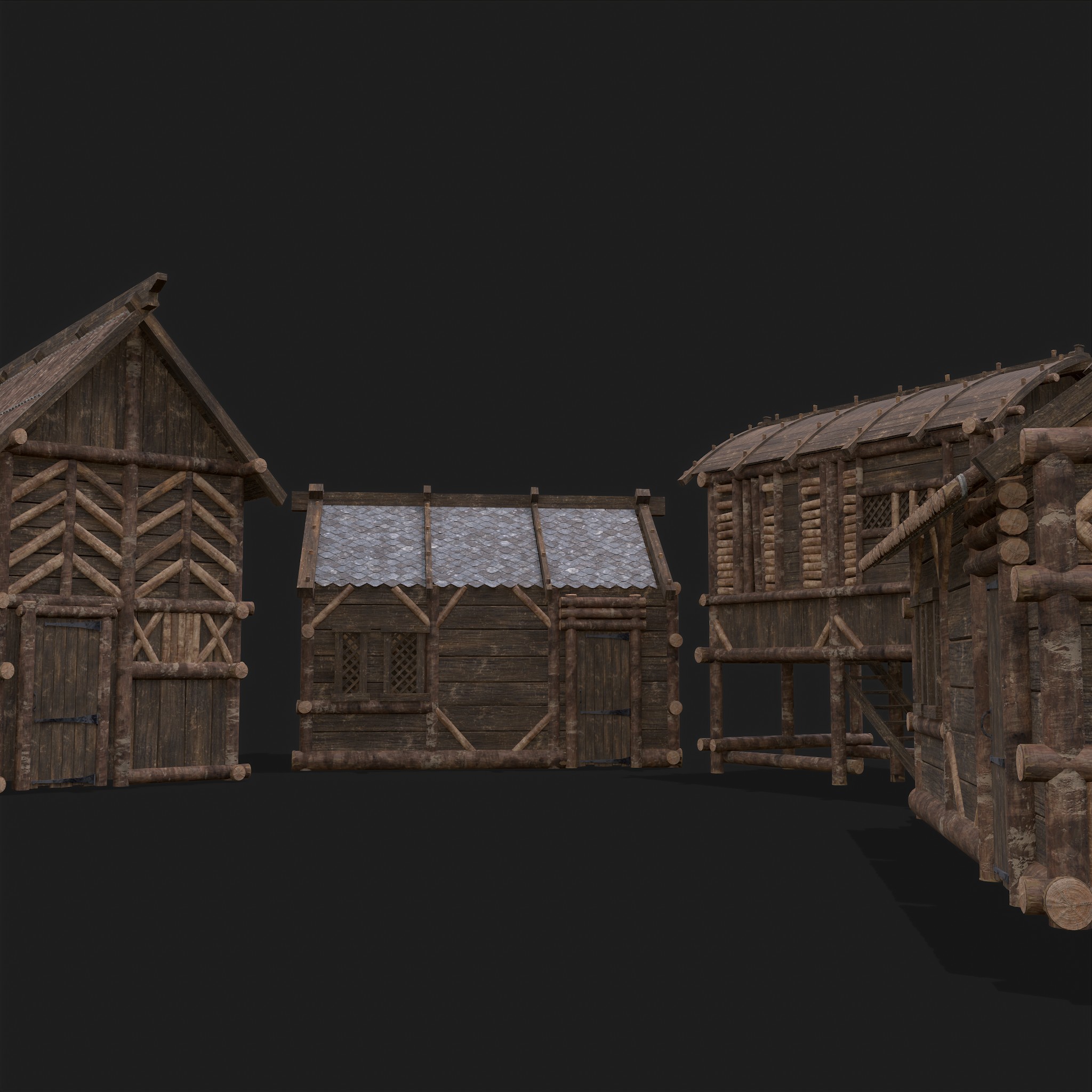 Medieval Modular House Units - 3D Model by Get Dead Entertainment