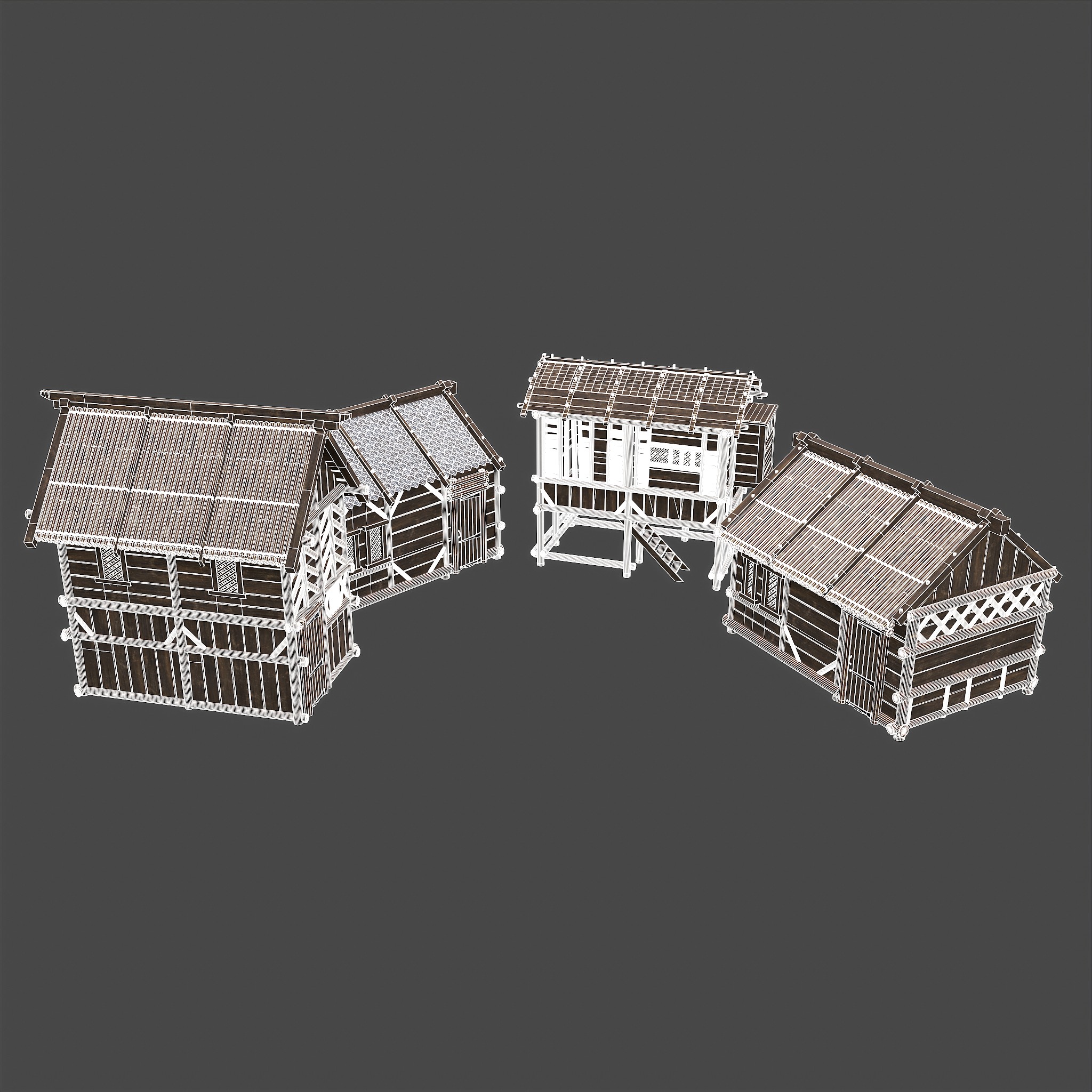 Medieval Modular House Units - 3D Model by Get Dead Entertainment