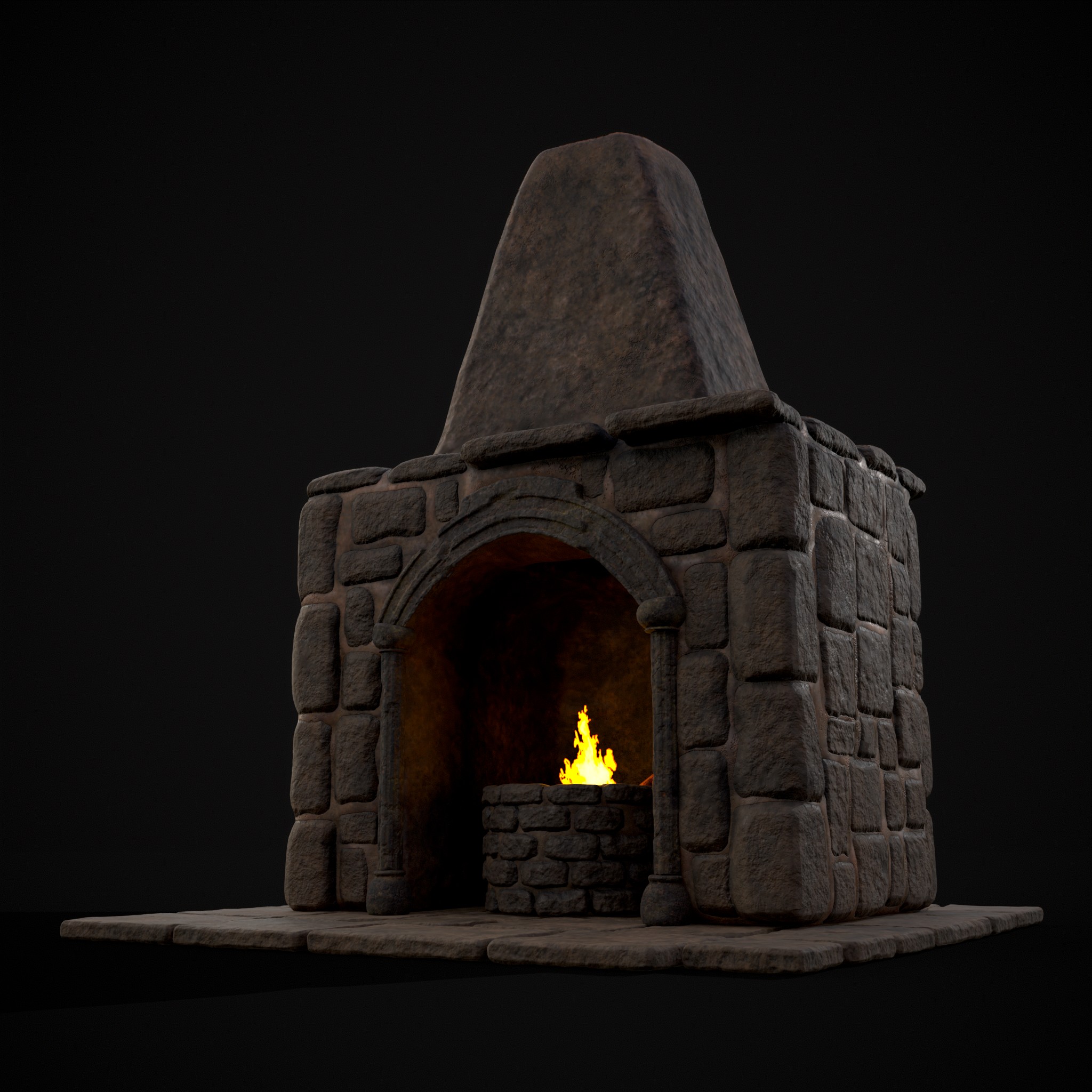 Medieval Mud Stone Fireplace - 3D Model by Get Dead Entertainment