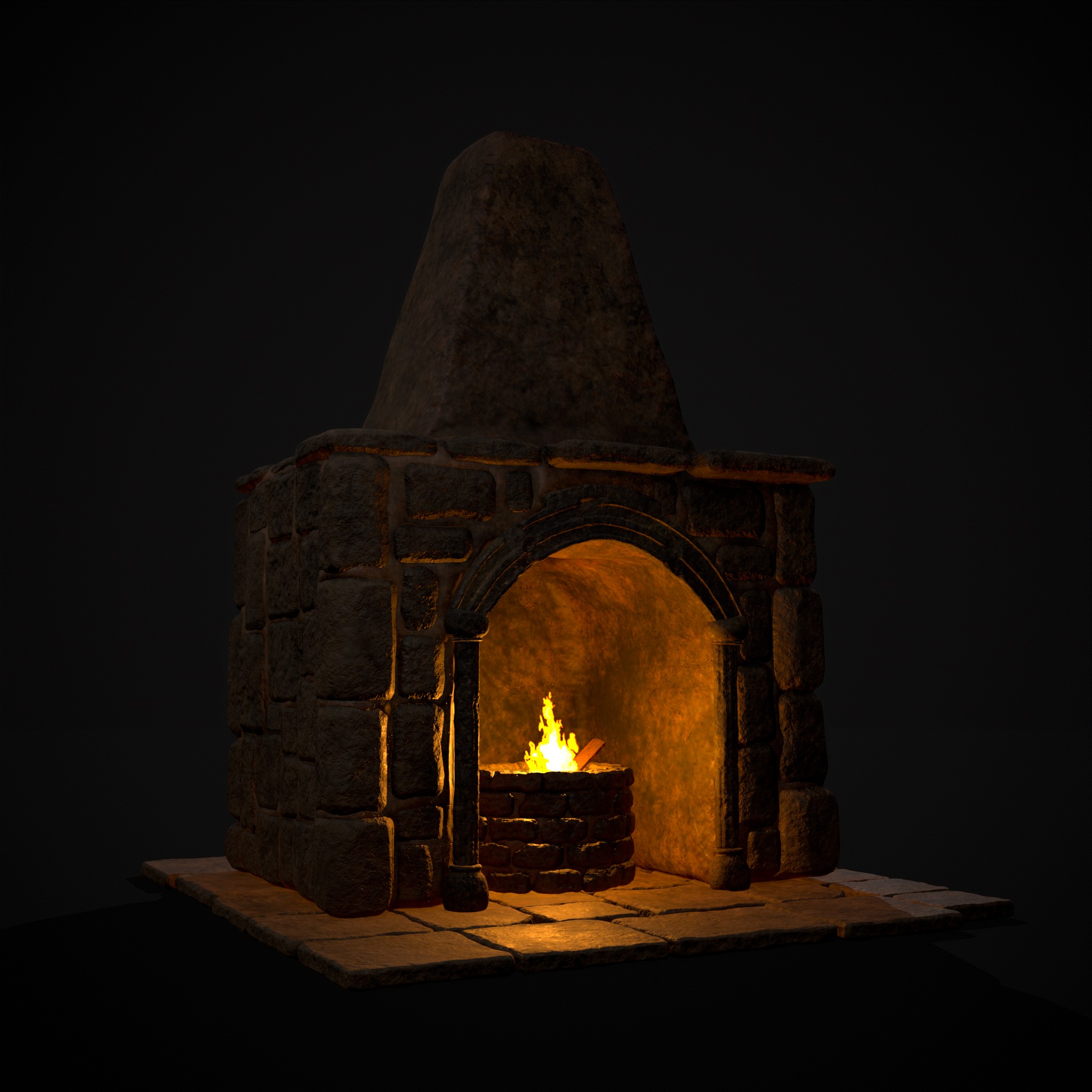 Medieval Mud Stone Fireplace - 3D Model by Get Dead Entertainment