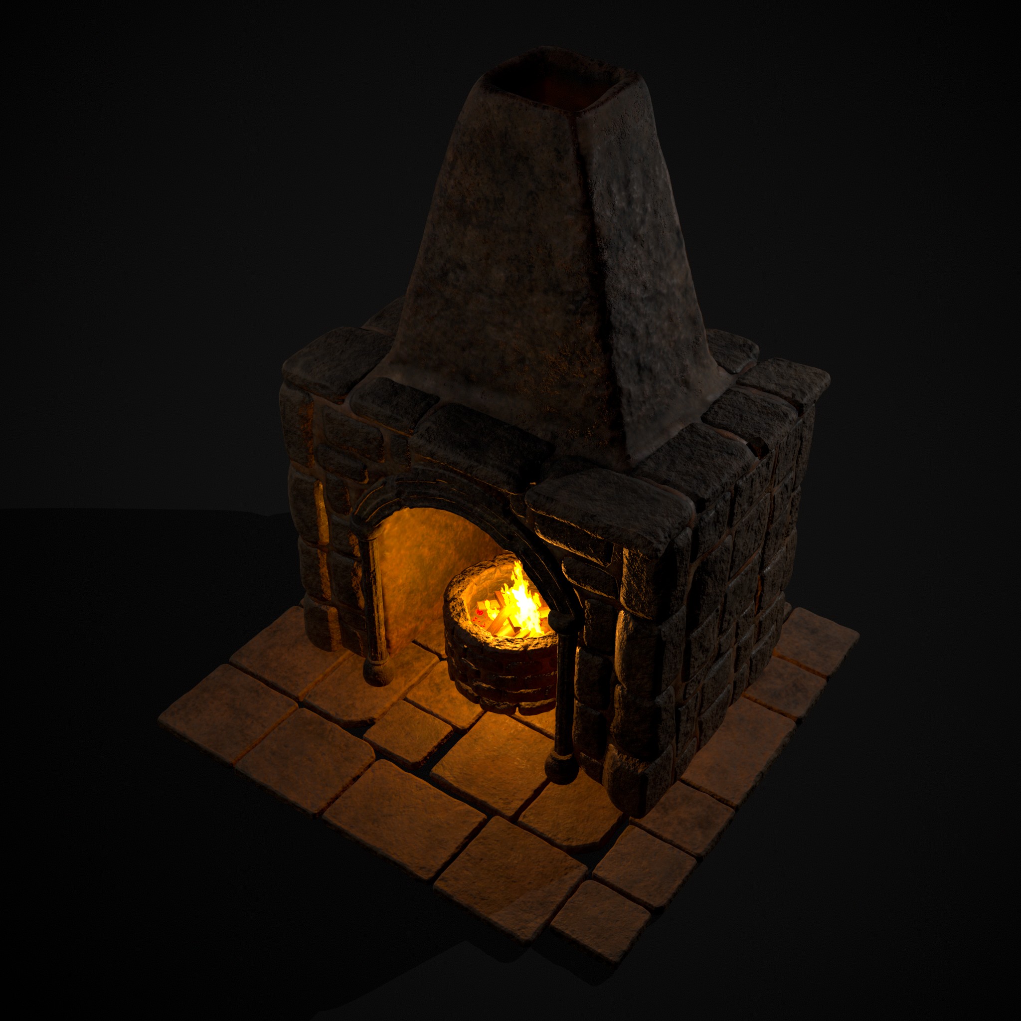 Medieval Mud Stone Fireplace - 3D Model by Get Dead Entertainment