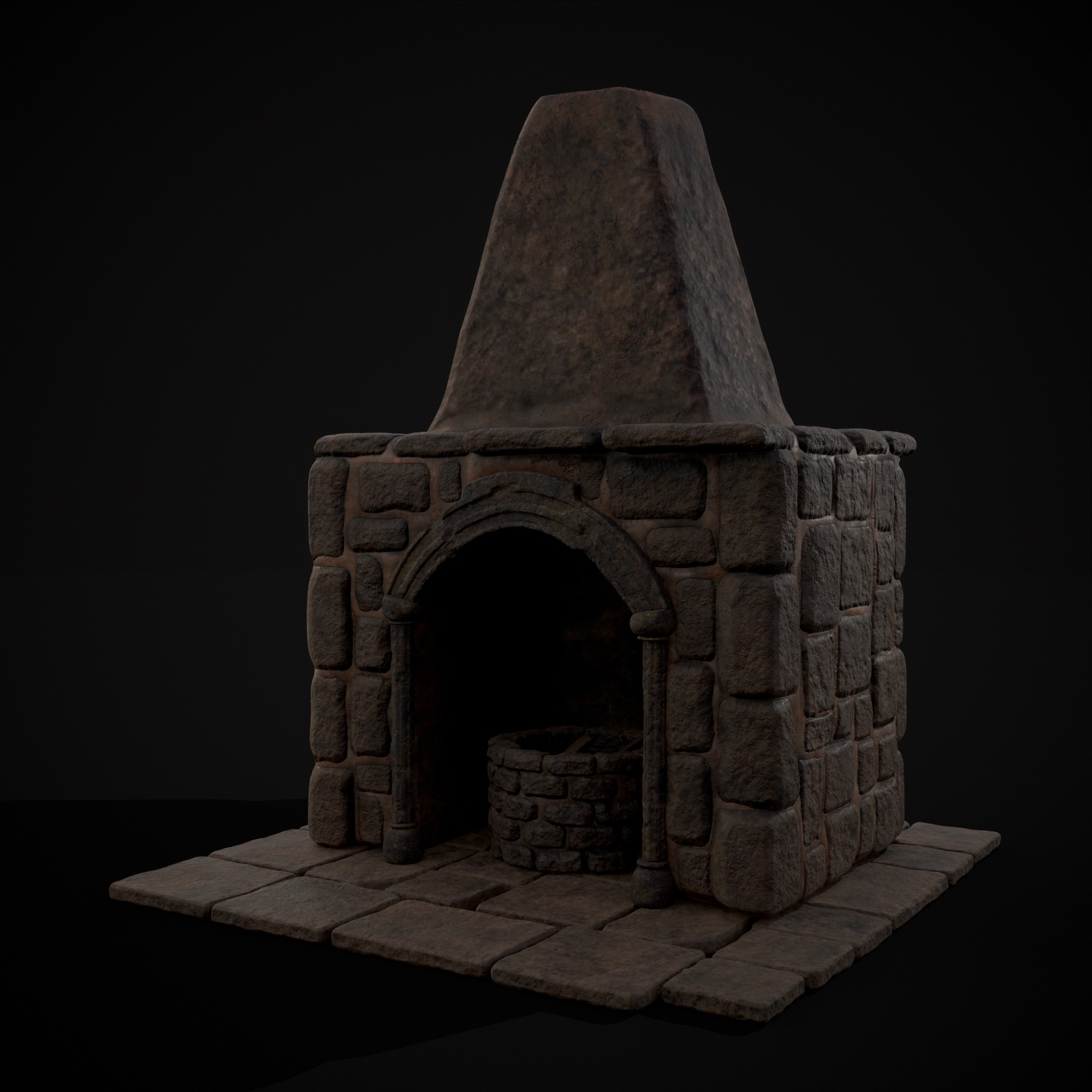 Medieval Mud Stone Fireplace - 3D Model by Get Dead Entertainment