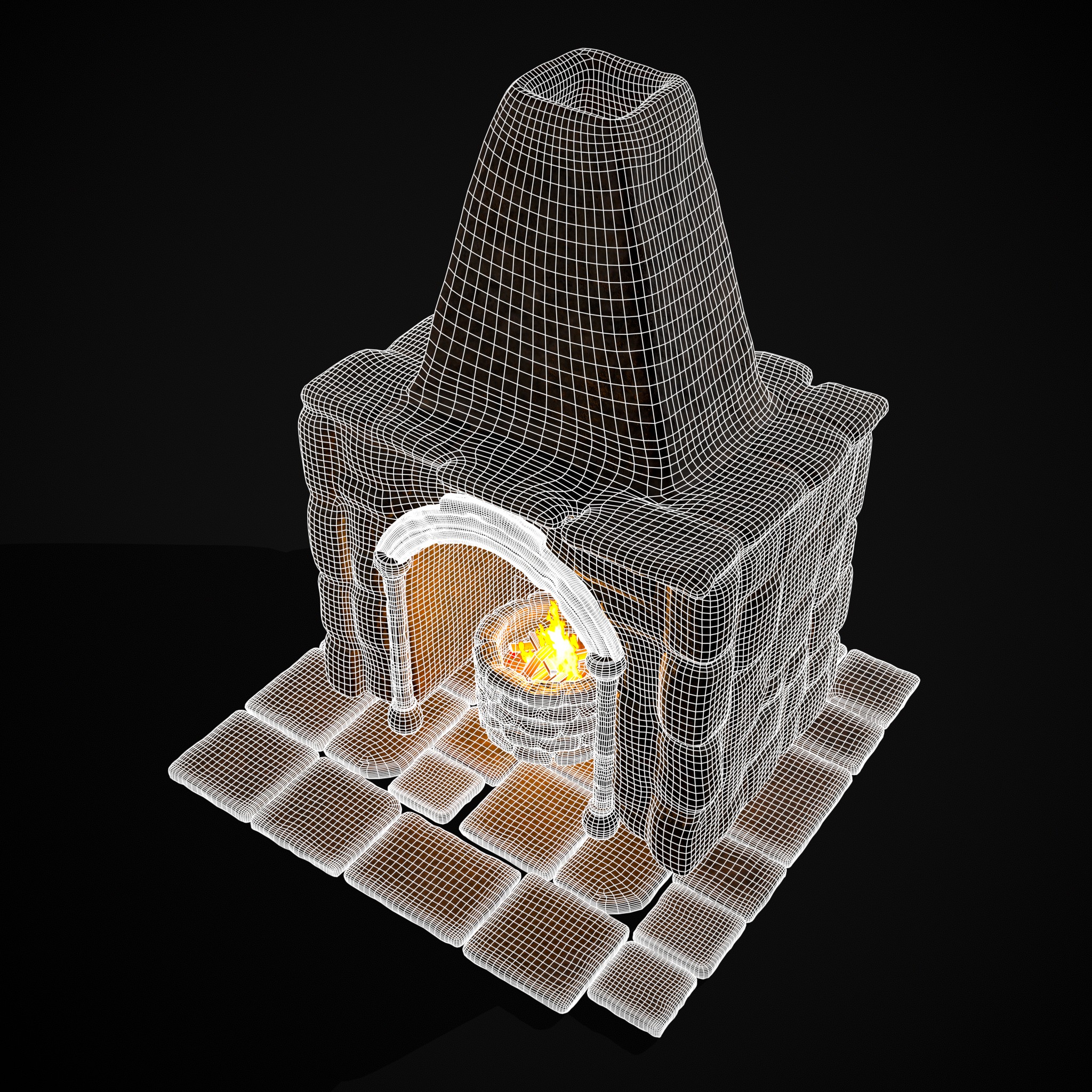 Medieval Mud Stone Fireplace - 3D Model by Get Dead Entertainment