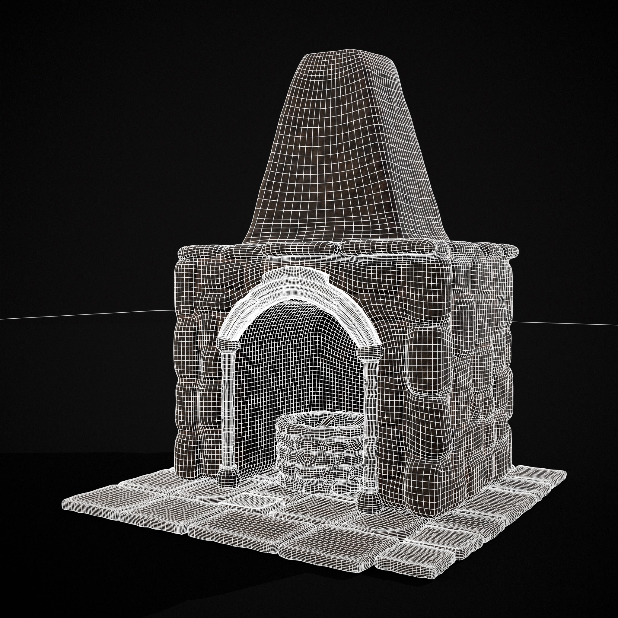 Medieval Mud Stone Fireplace - 3D Model by Get Dead Entertainment