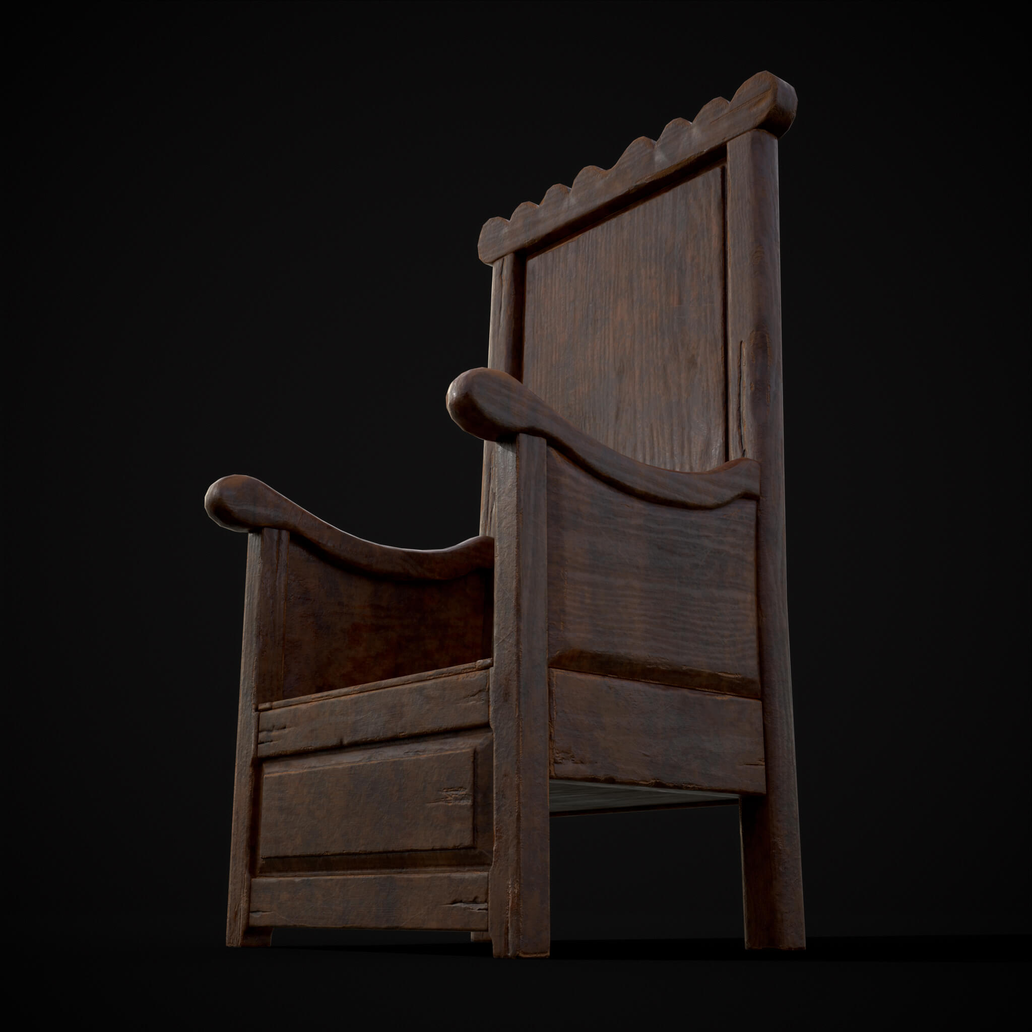 Medieval Oak Armchair - 3D Model by Get Dead Entertainment