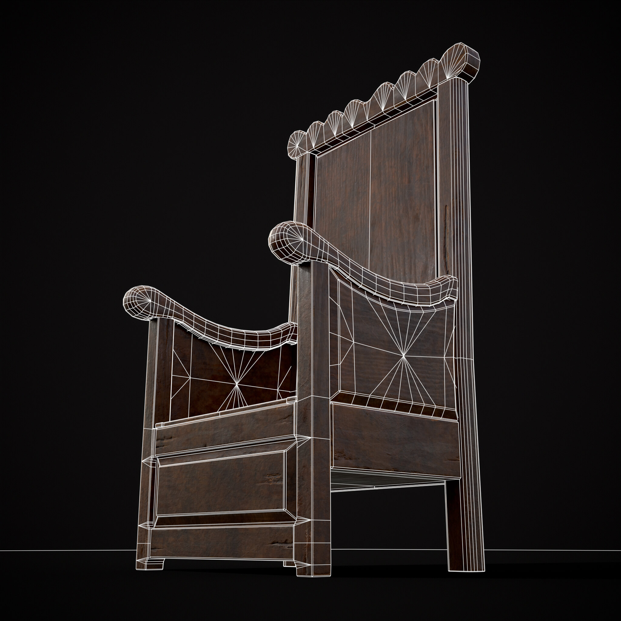 Medieval Oak Armchair - 3D Model by Get Dead Entertainment