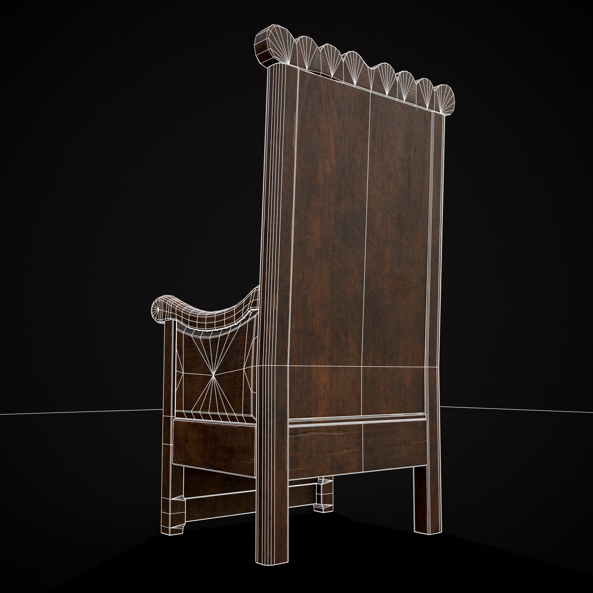 Medieval Oak Armchair - 3D Model by Get Dead Entertainment