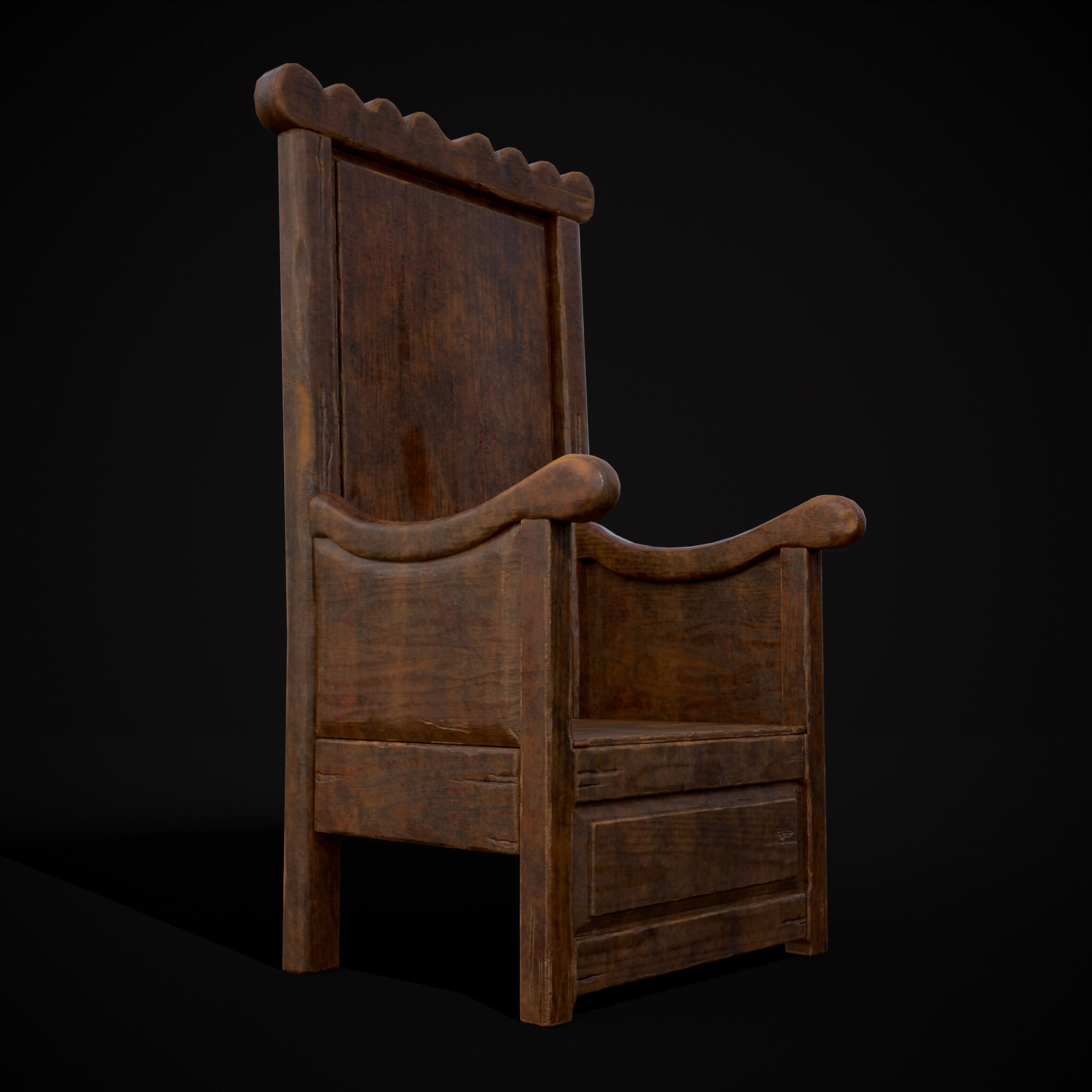 Medieval Oak Armchair - 3D Model by Get Dead Entertainment