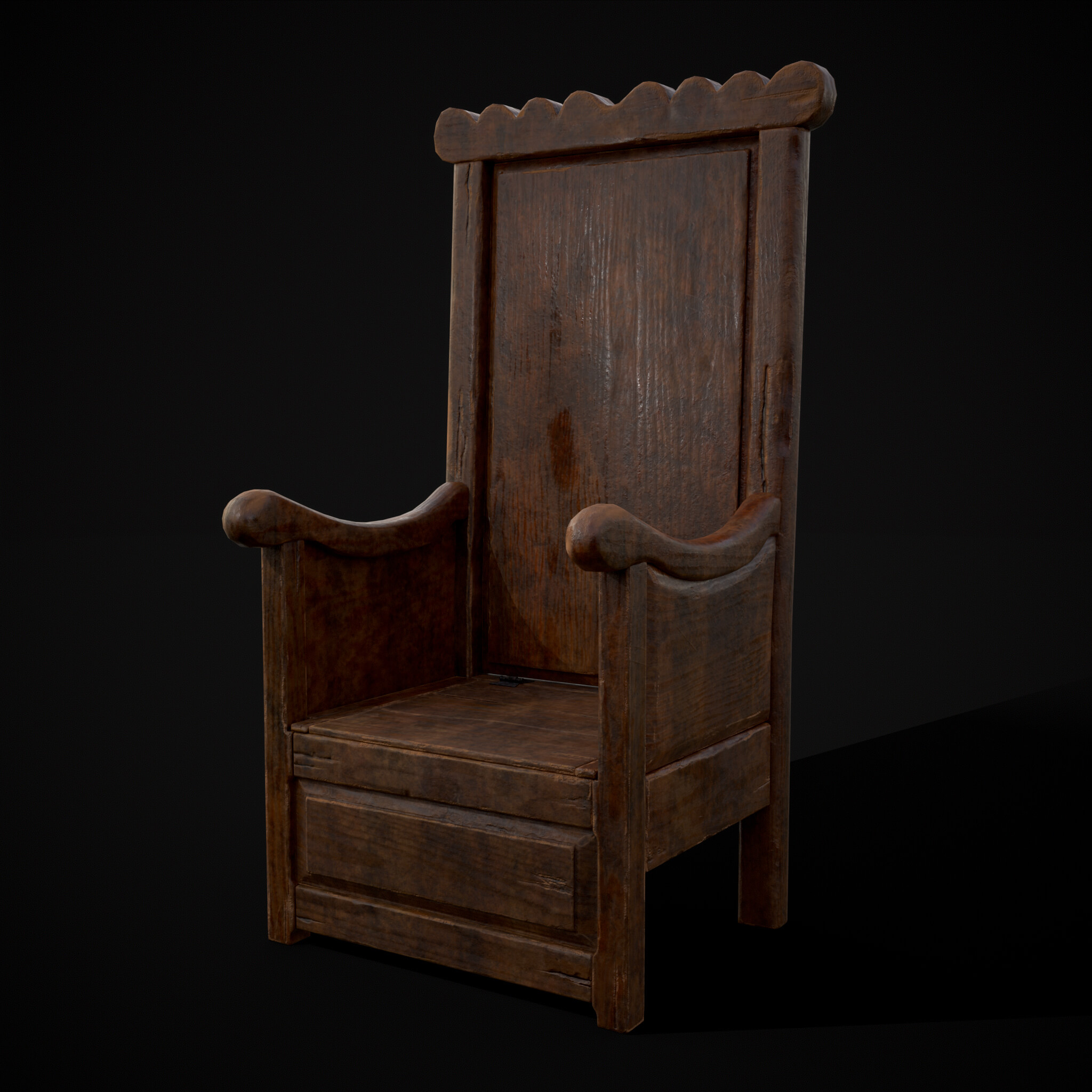 Medieval Oak Armchair - 3D Model by Get Dead Entertainment