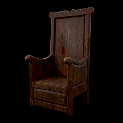 Medieval Oak Armchair - 3D Model by Get Dead Entertainment