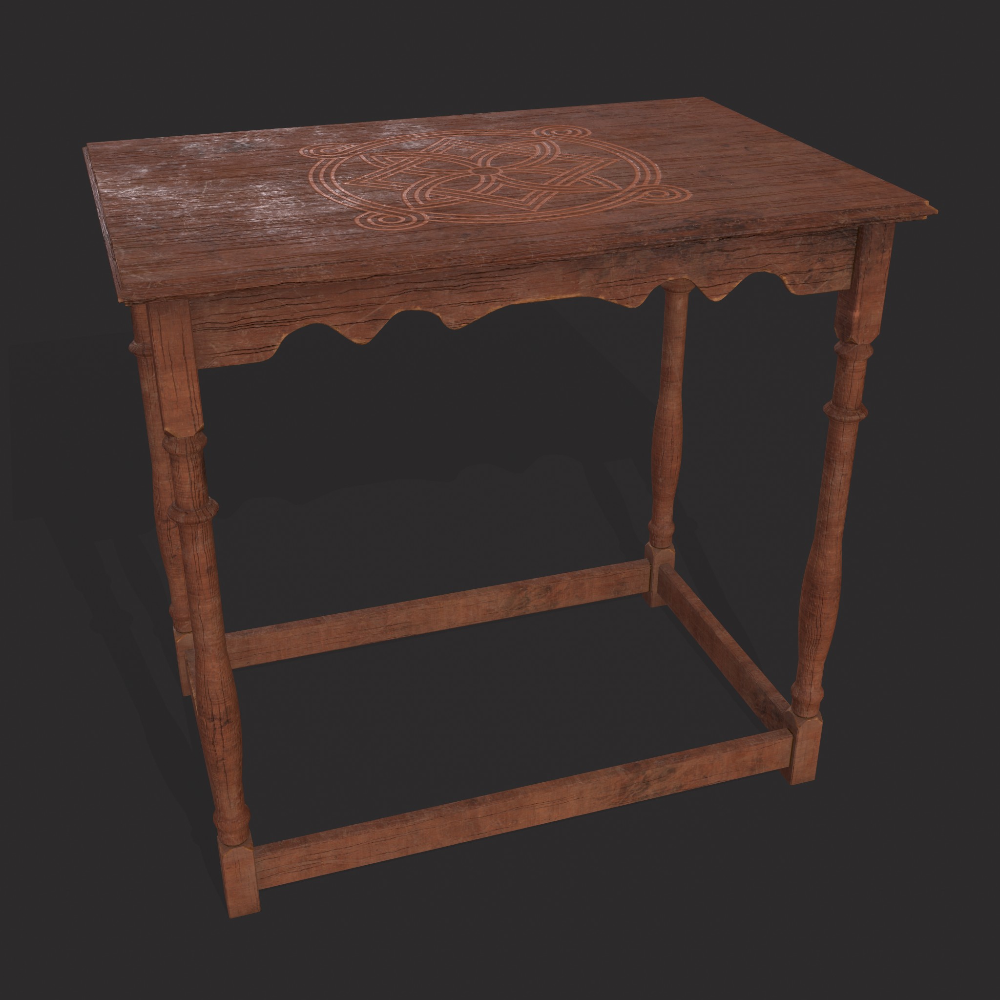 Medieval Oak End Table - 3D Model by Get Dead Entertainment