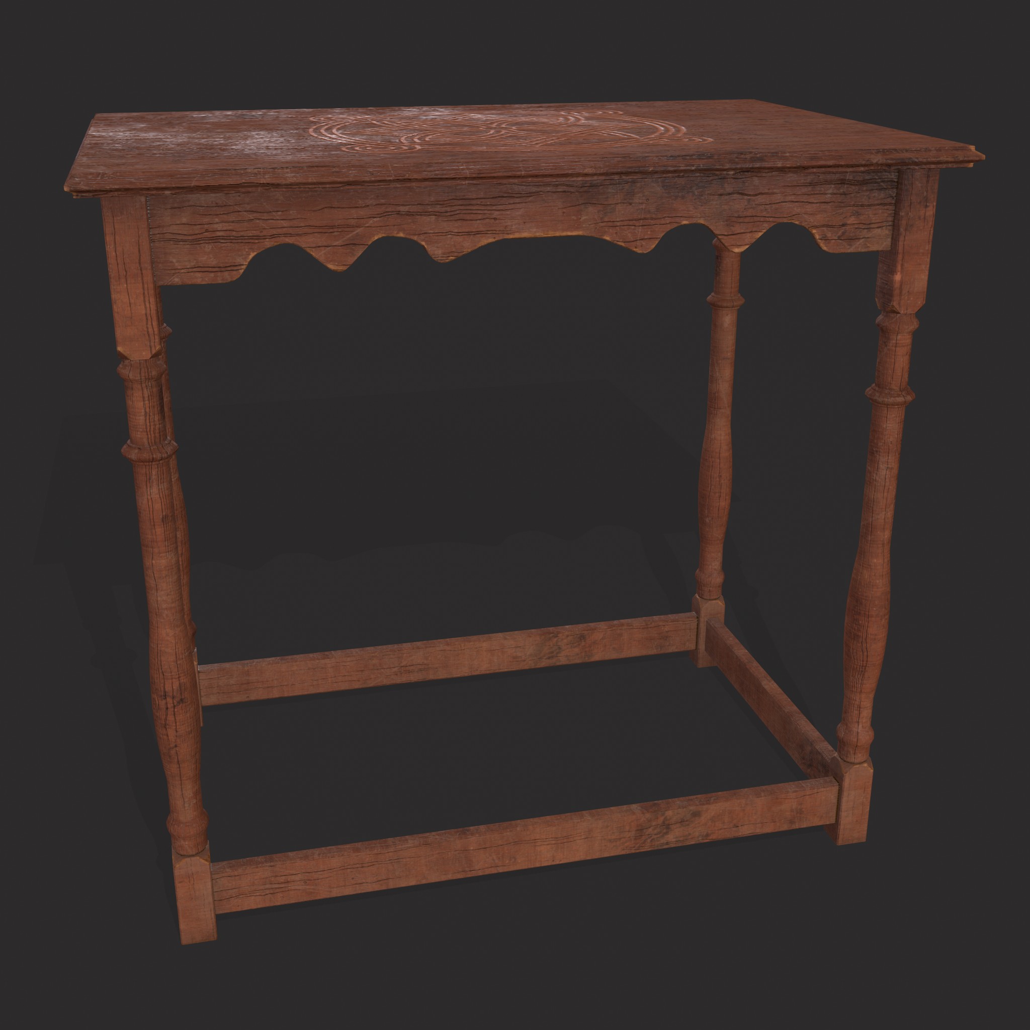 Medieval Oak End Table - 3D Model by Get Dead Entertainment