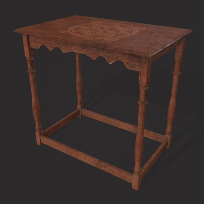 Medieval Oak End Table - 3D Model by Get Dead Entertainment
