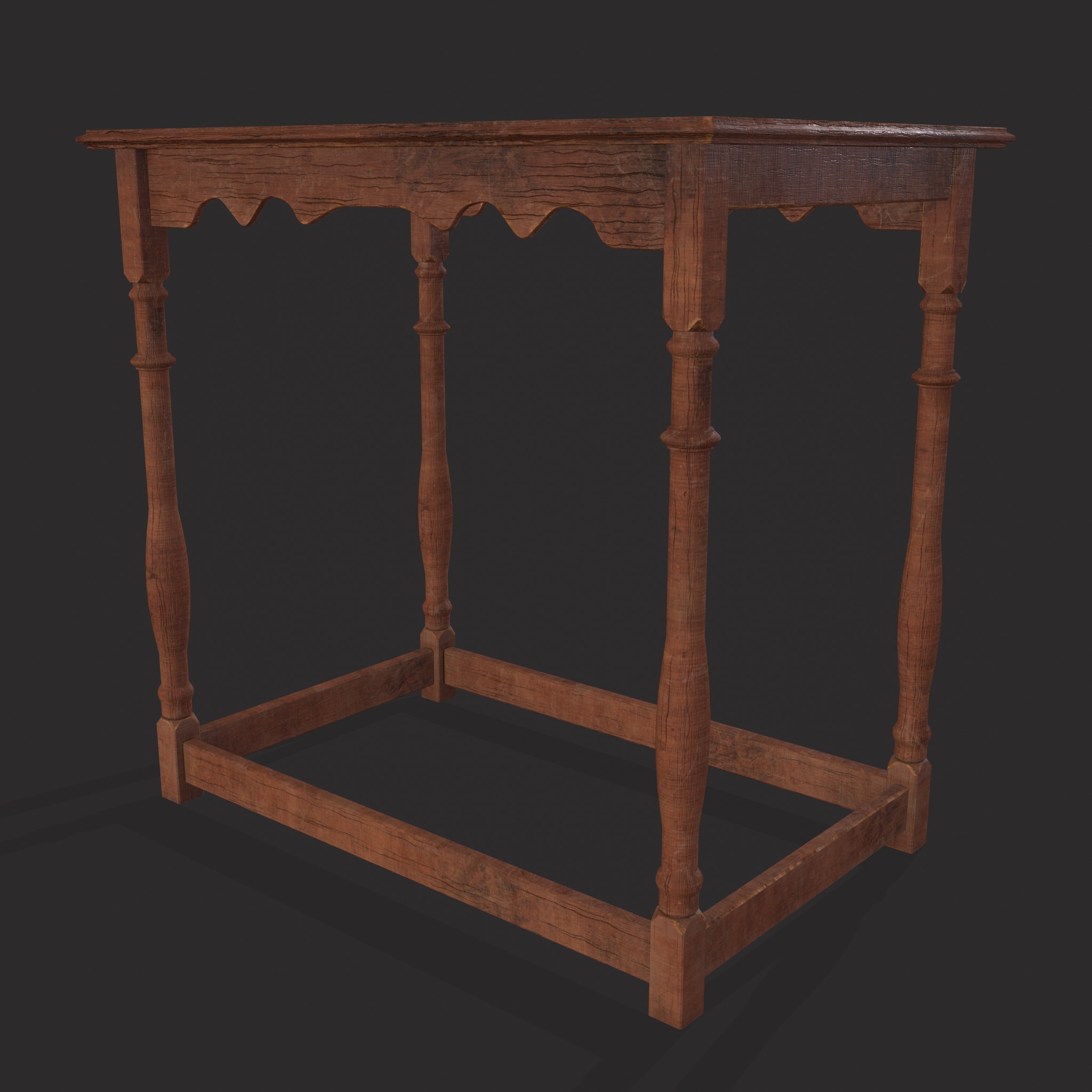 Medieval Oak End Table - 3D Model by Get Dead Entertainment