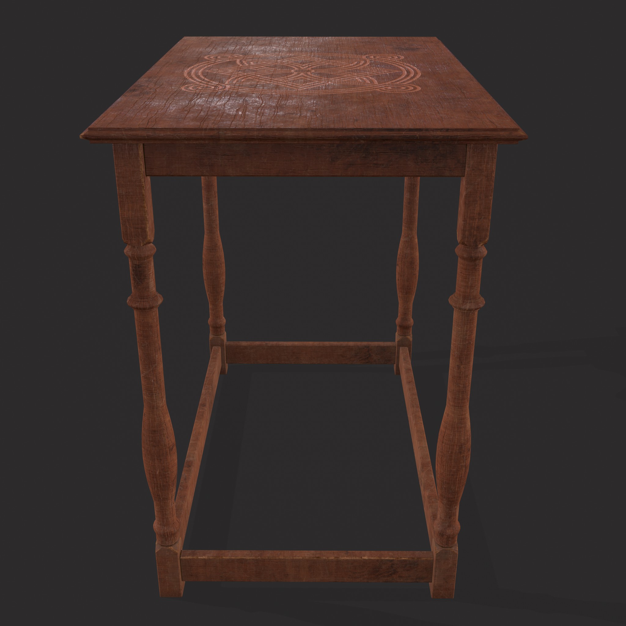 Medieval Oak End Table - 3D Model by Get Dead Entertainment