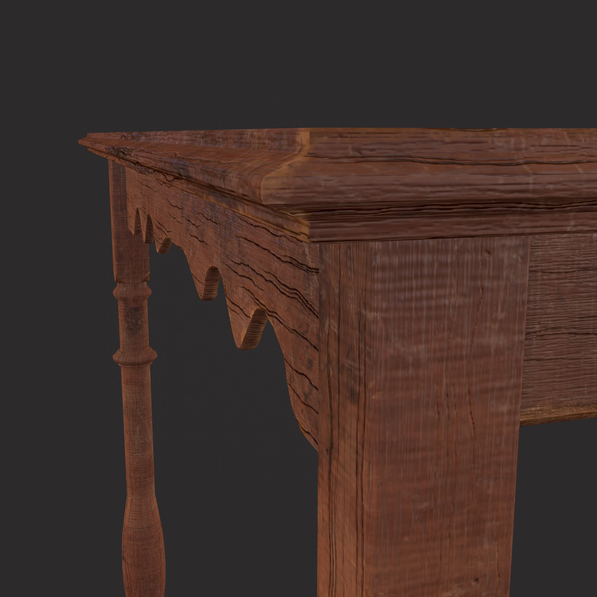 Medieval Oak End Table - 3D Model by Get Dead Entertainment