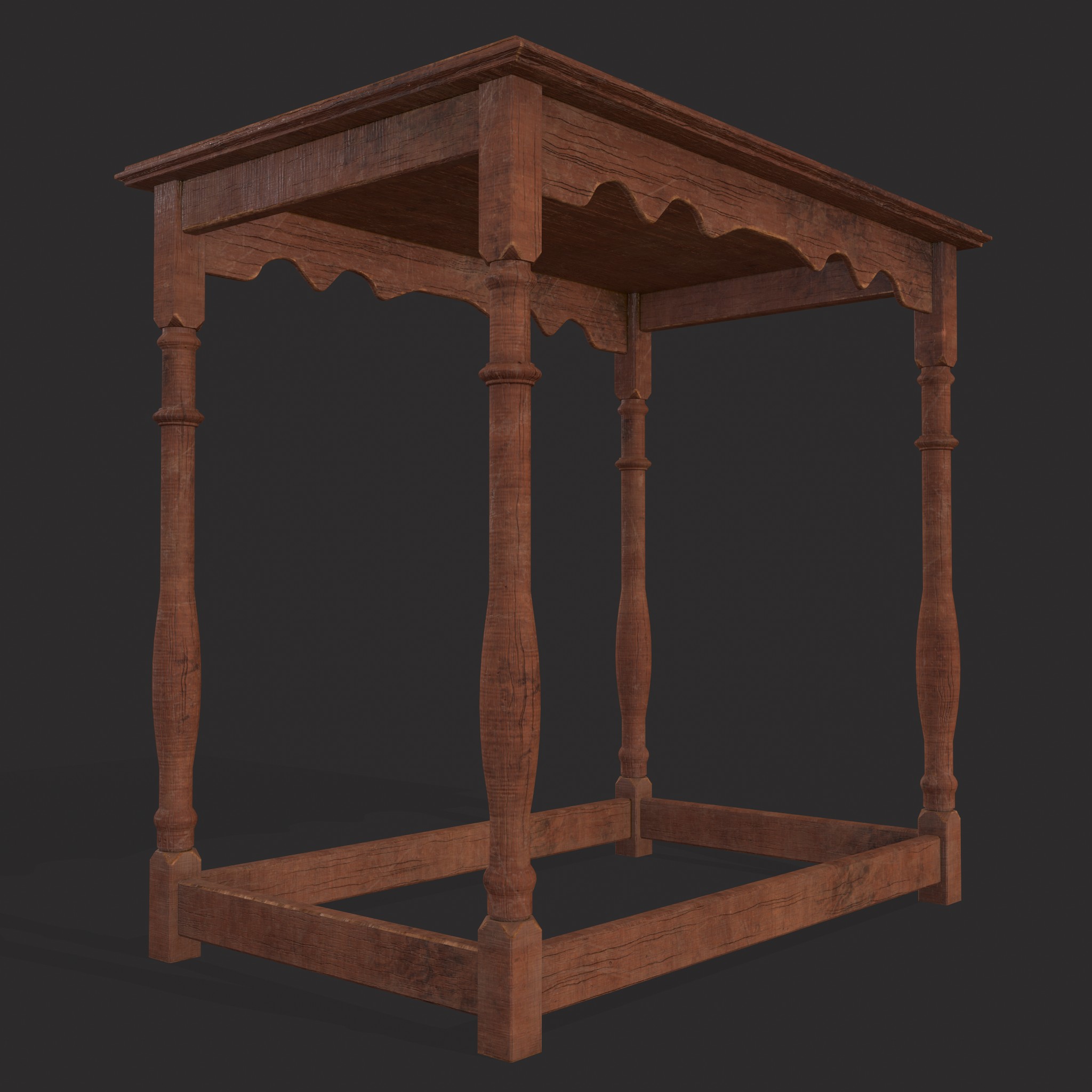 Medieval Oak End Table - 3D Model by Get Dead Entertainment