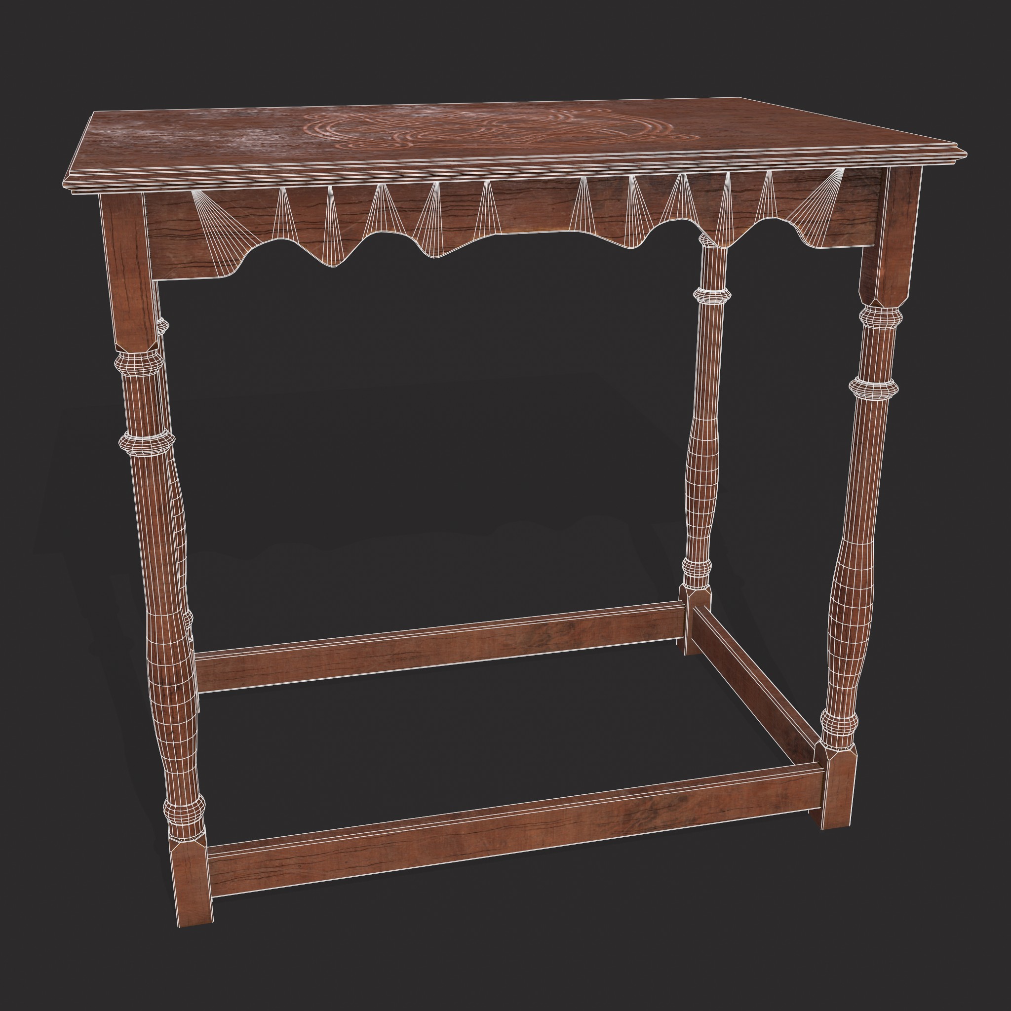 Medieval Oak End Table - 3D Model by Get Dead Entertainment