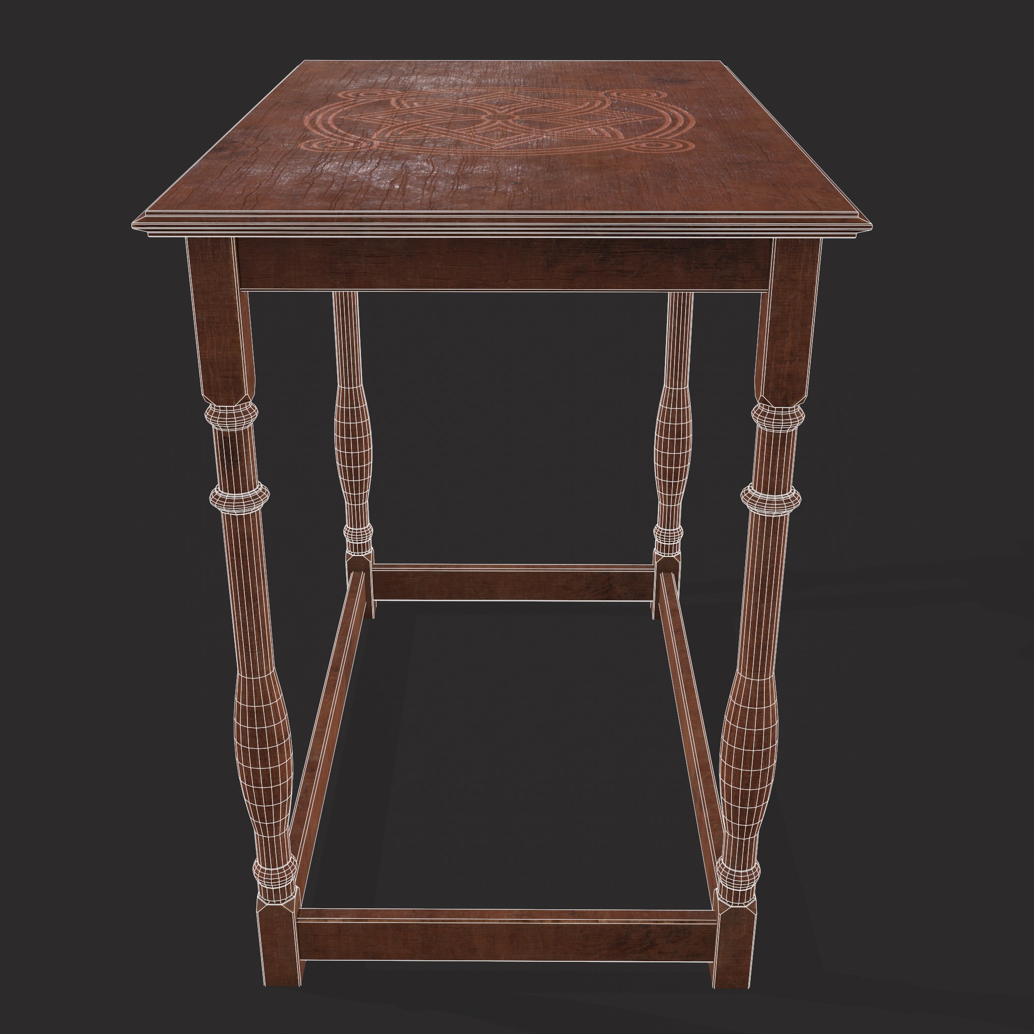 Medieval Oak End Table - 3D Model by Get Dead Entertainment