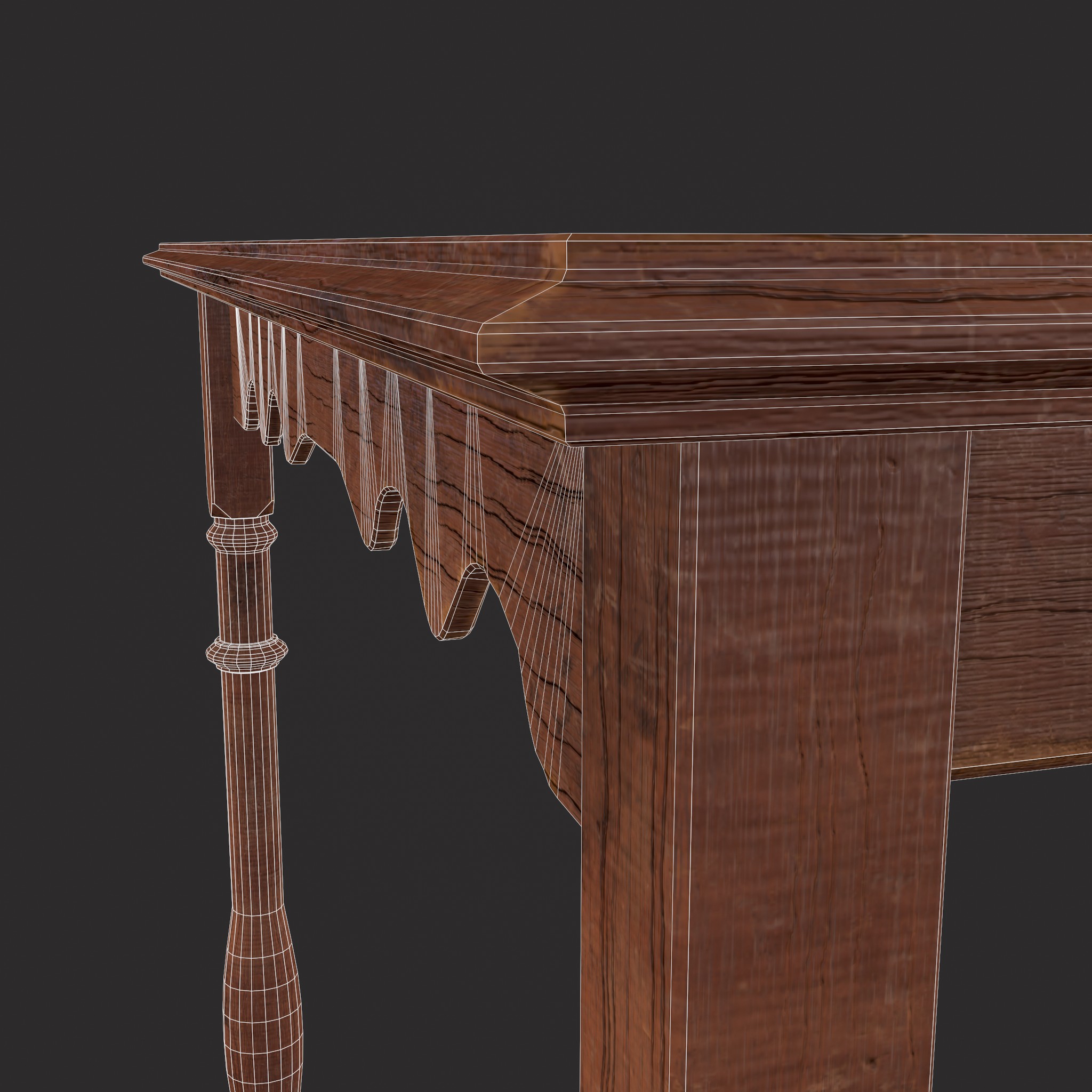Medieval Oak End Table - 3D Model by Get Dead Entertainment