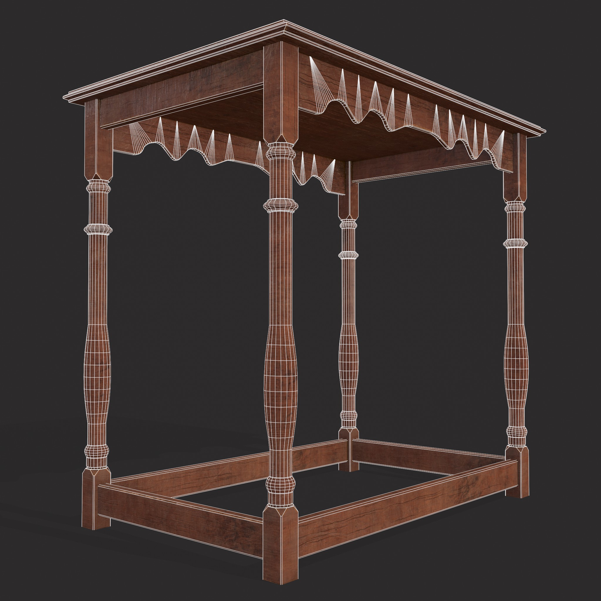 Medieval Oak End Table - 3D Model by Get Dead Entertainment