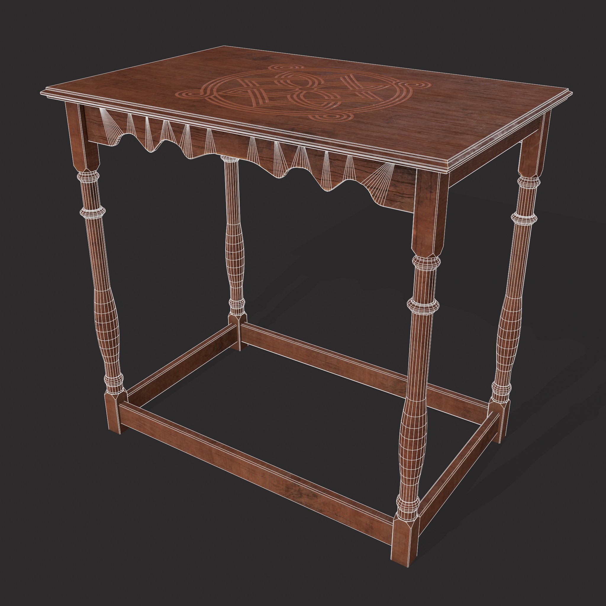Medieval Oak End Table - 3D Model by Get Dead Entertainment