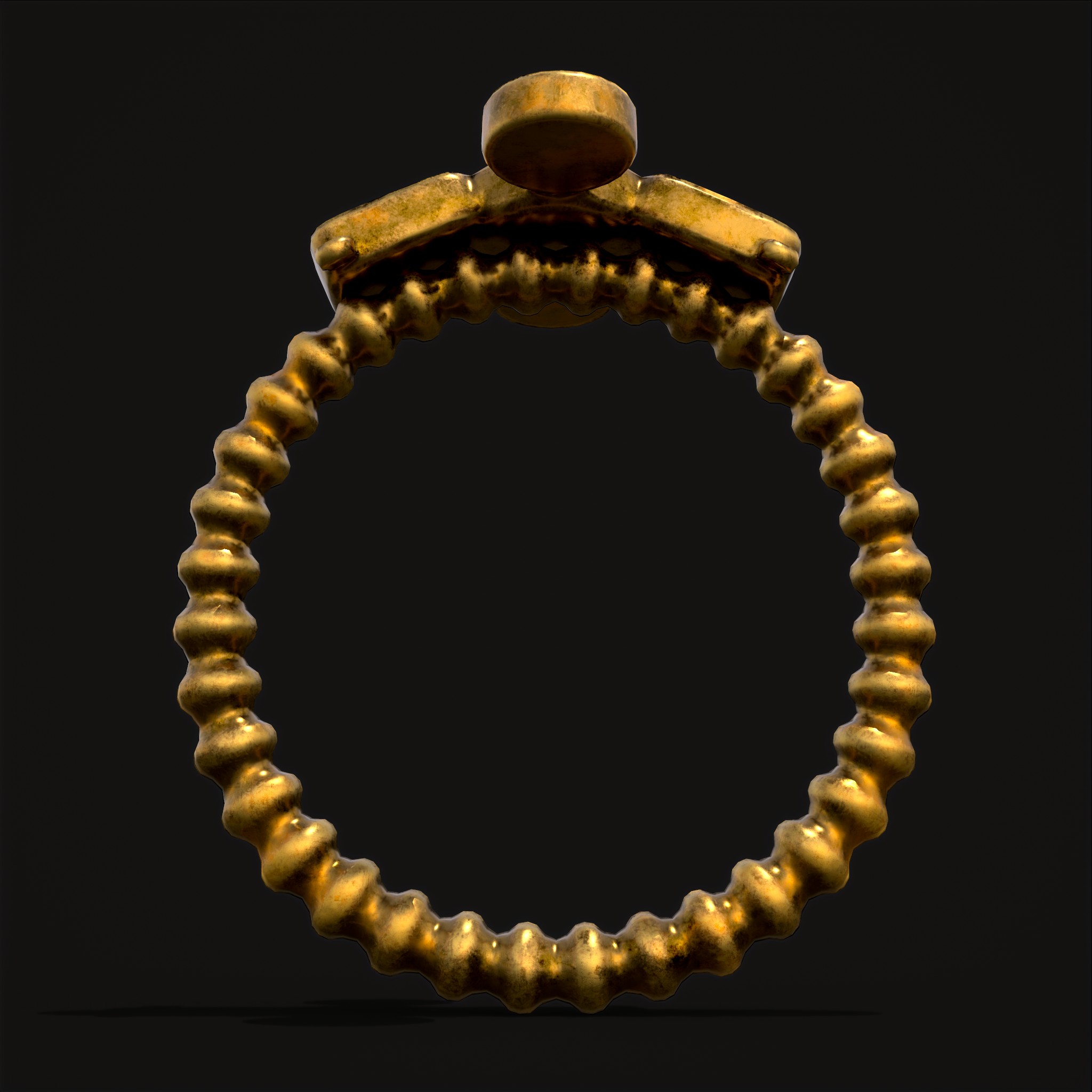 Medieval Ribbed Jeweled Golden Ring - 3D Model by Get Dead Entertainment
