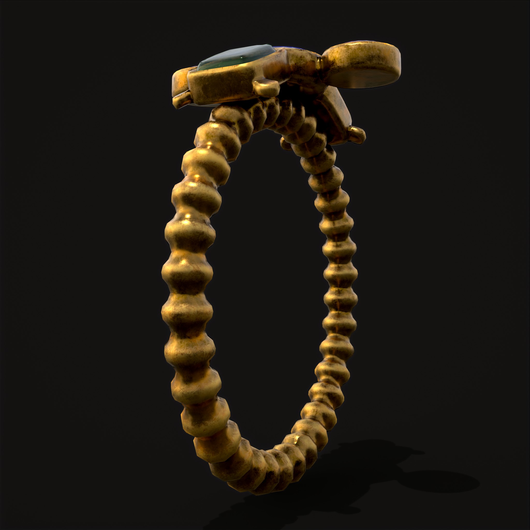 Medieval Ribbed Jeweled Golden Ring - 3D Model by Get Dead Entertainment