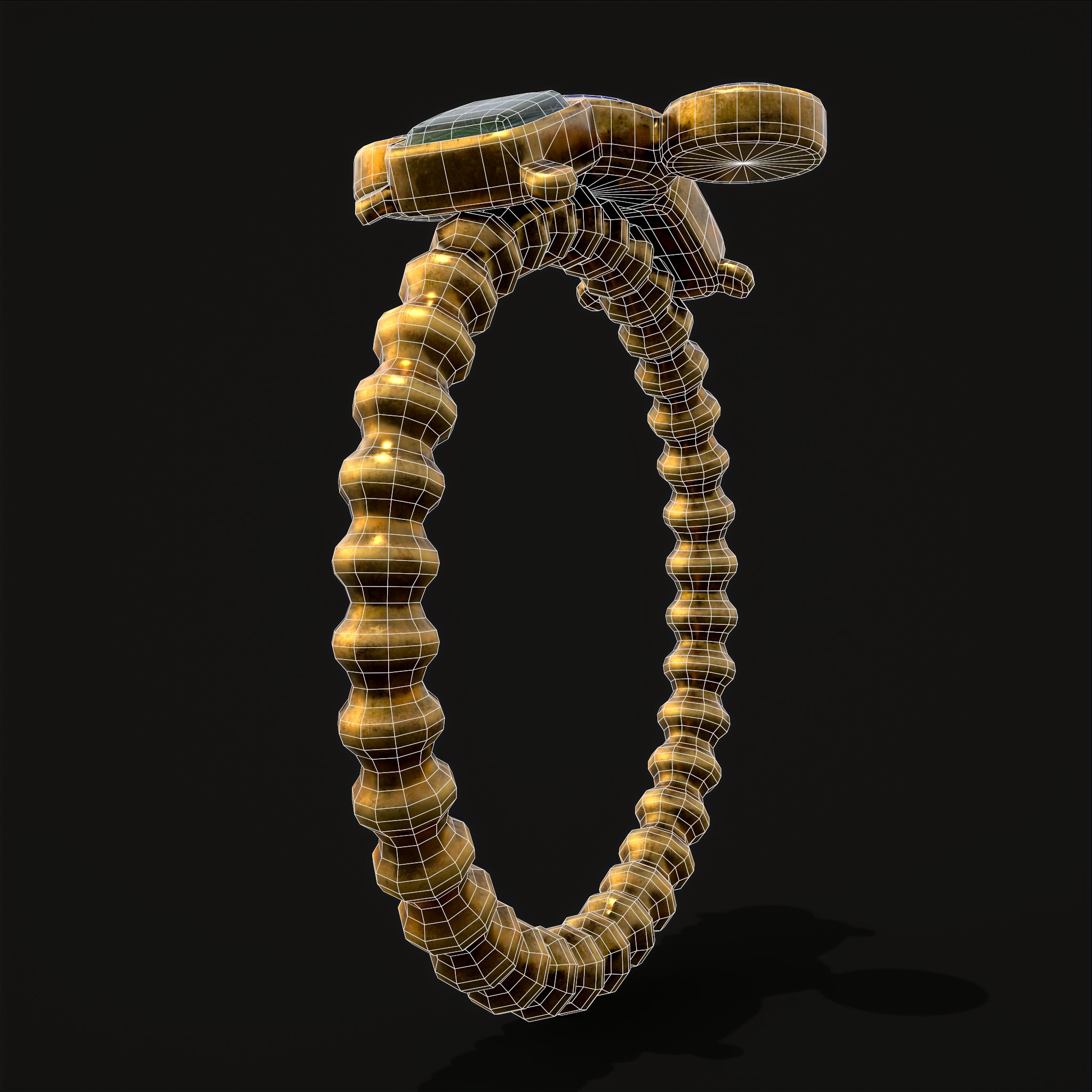 Medieval Ribbed Jeweled Golden Ring - 3D Model by Get Dead Entertainment