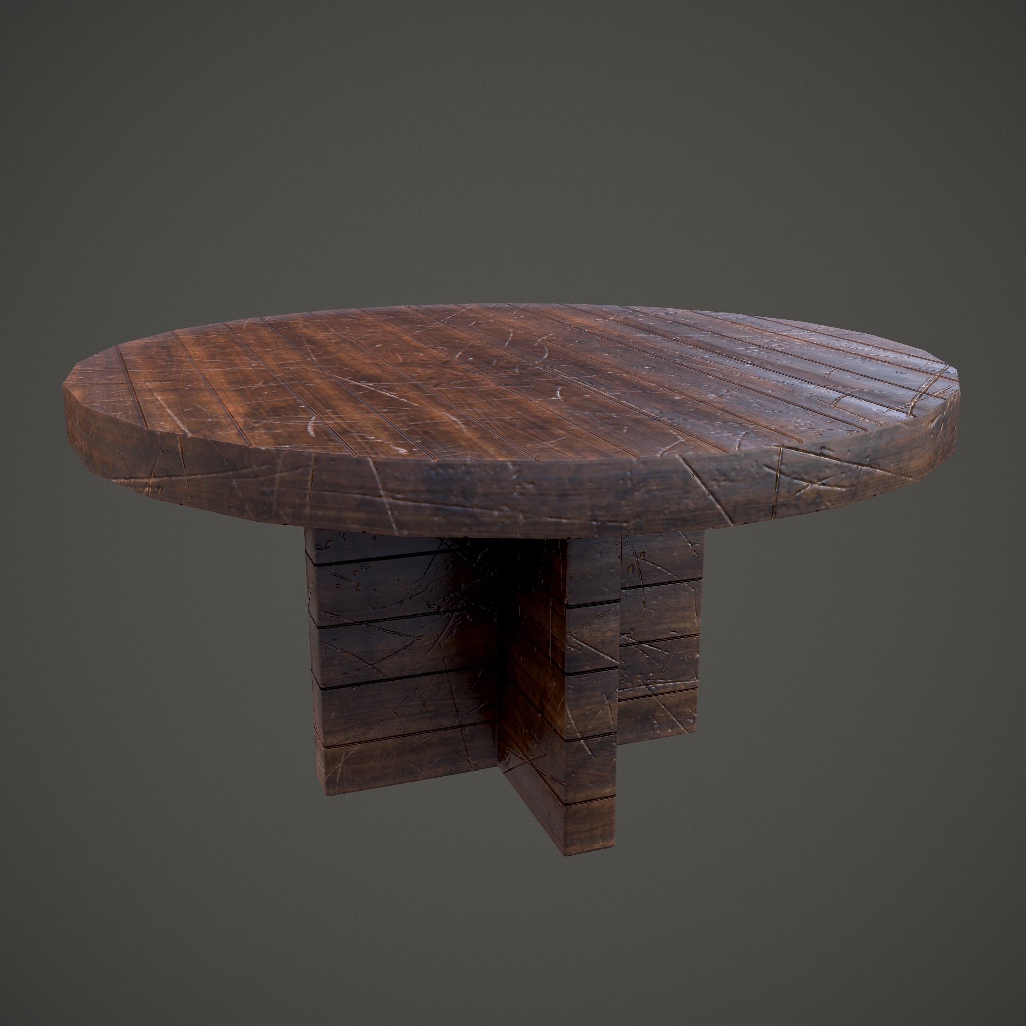 Medieval Round Table Planked - 3D Model by Get Dead Entertainment