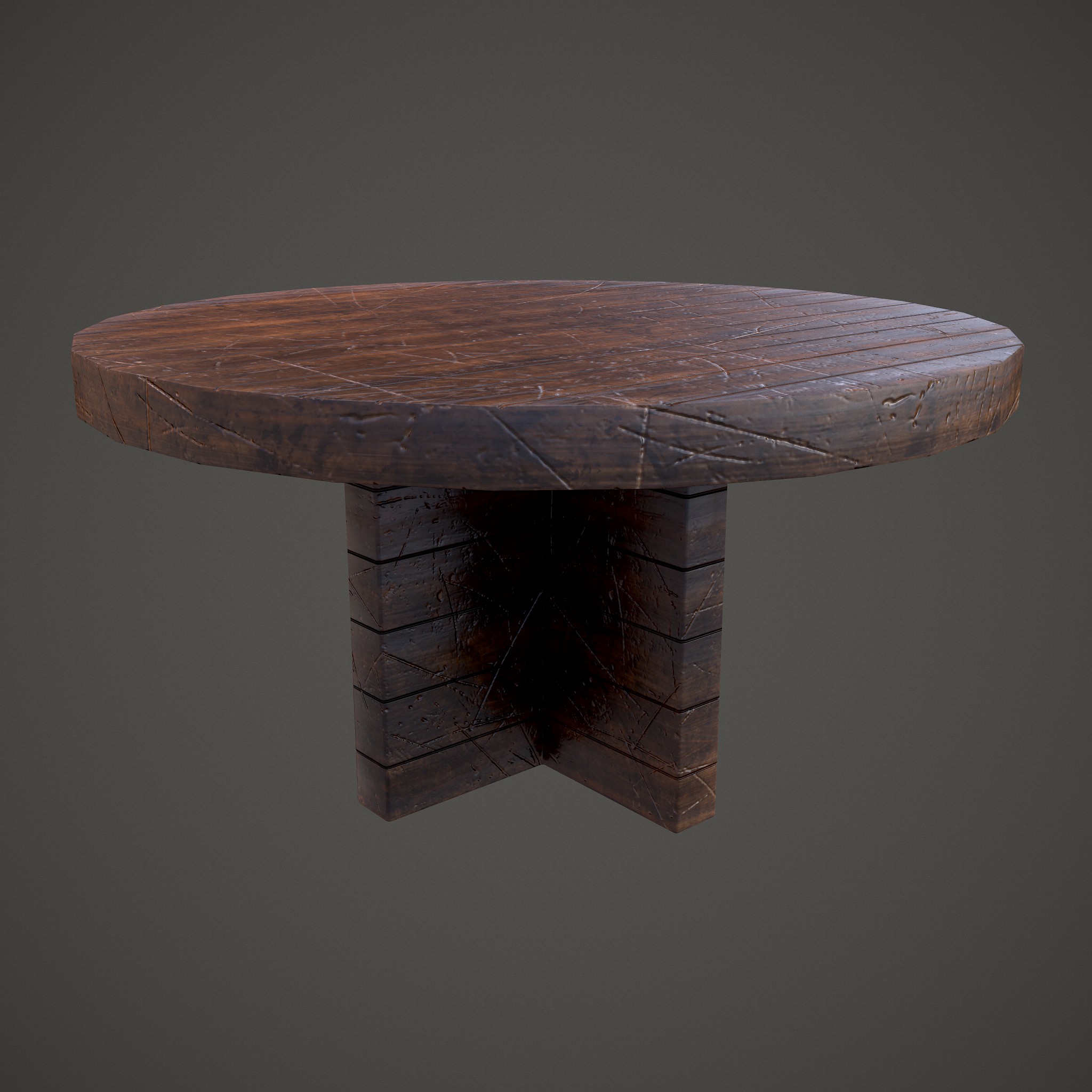 Medieval Round Table Planked - 3D Model by Get Dead Entertainment