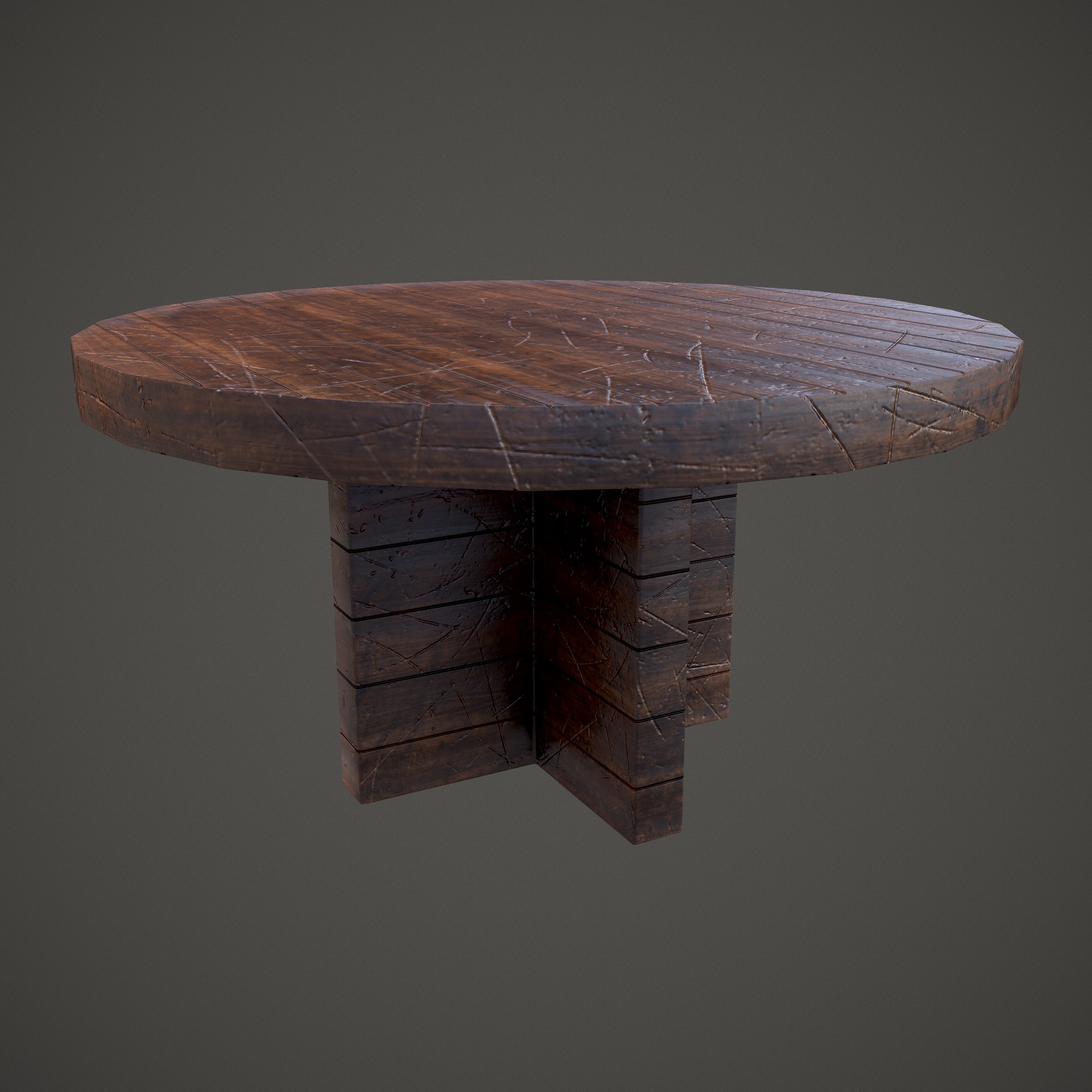 Medieval Round Table Planked - 3D Model by Get Dead Entertainment