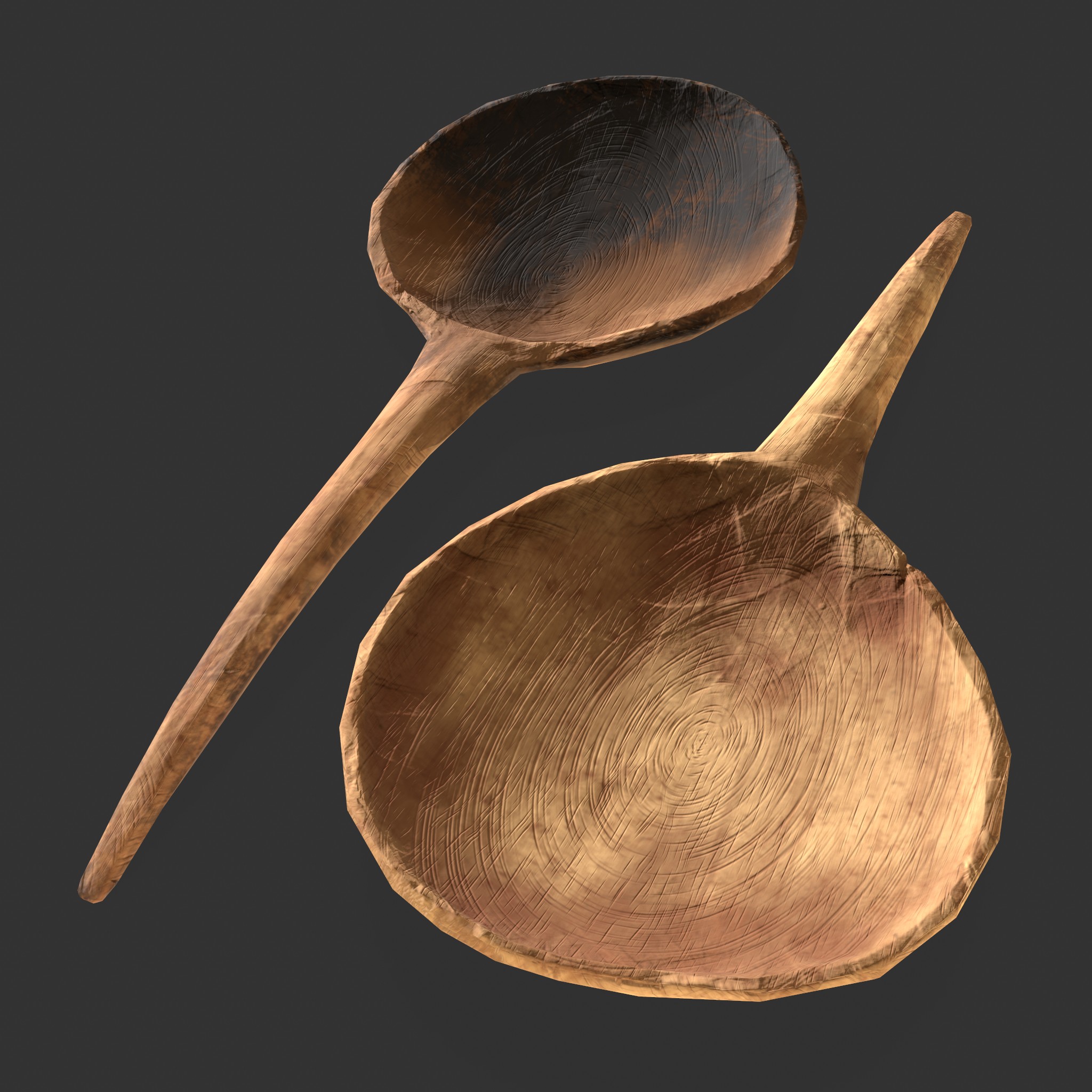 Medieval Round Wood Spoon - Free 3D Model by Get Dead Entertainment