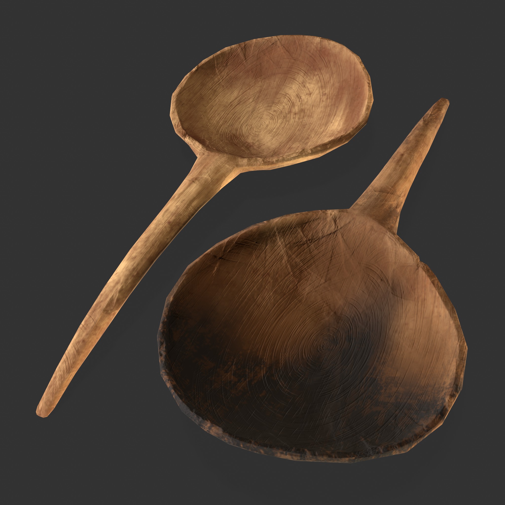 Medieval Round Wood Spoon - Free 3D Model by Get Dead Entertainment