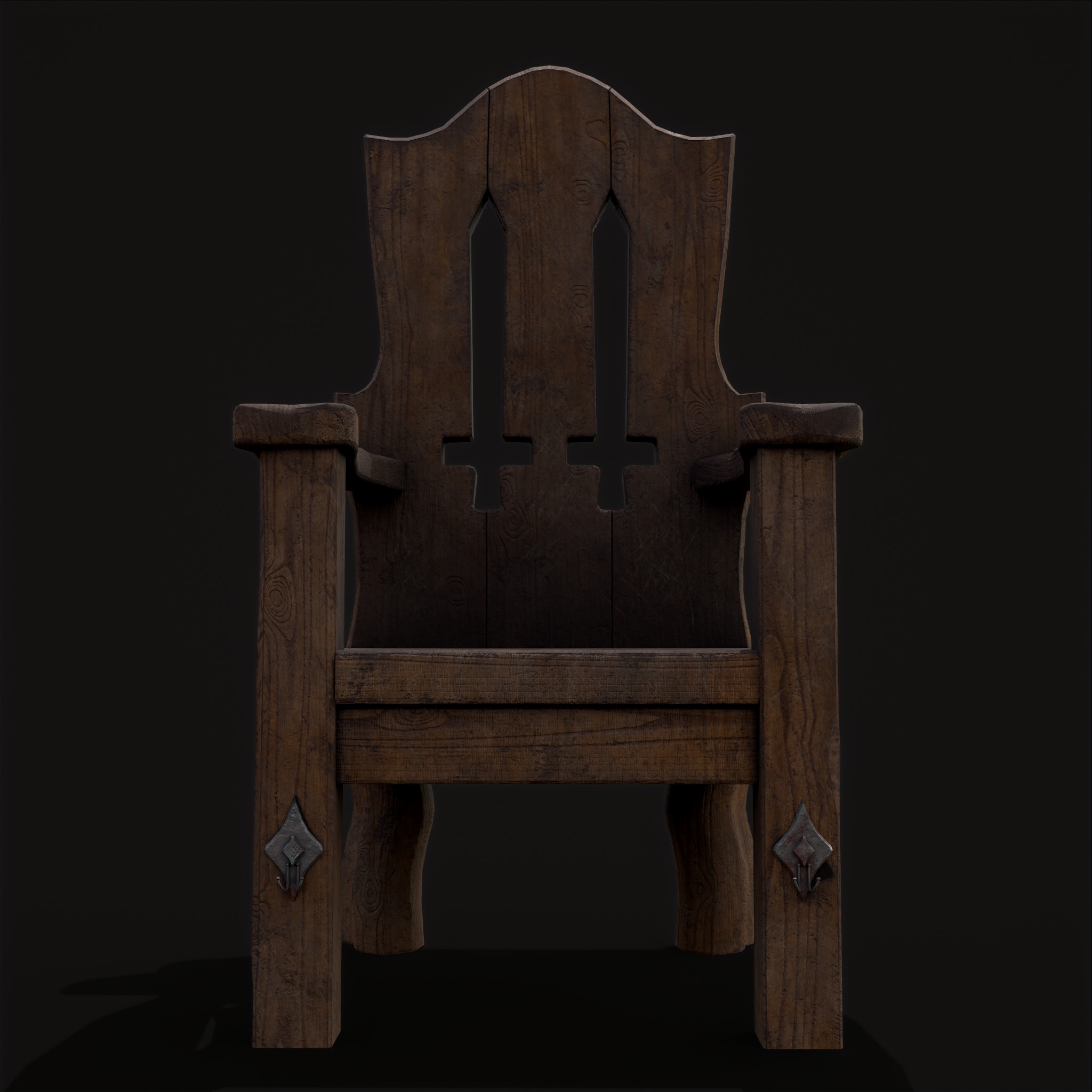 Medieval Rustic High Back Sword Chair - 3D Model by Get Dead Entertainment