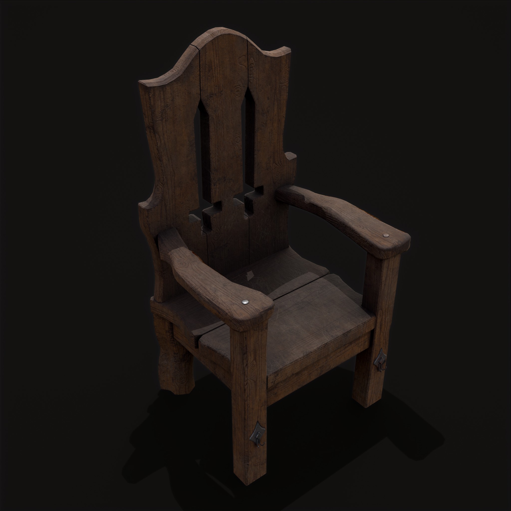 Medieval Rustic High Back Sword Chair - 3D Model by Get Dead Entertainment