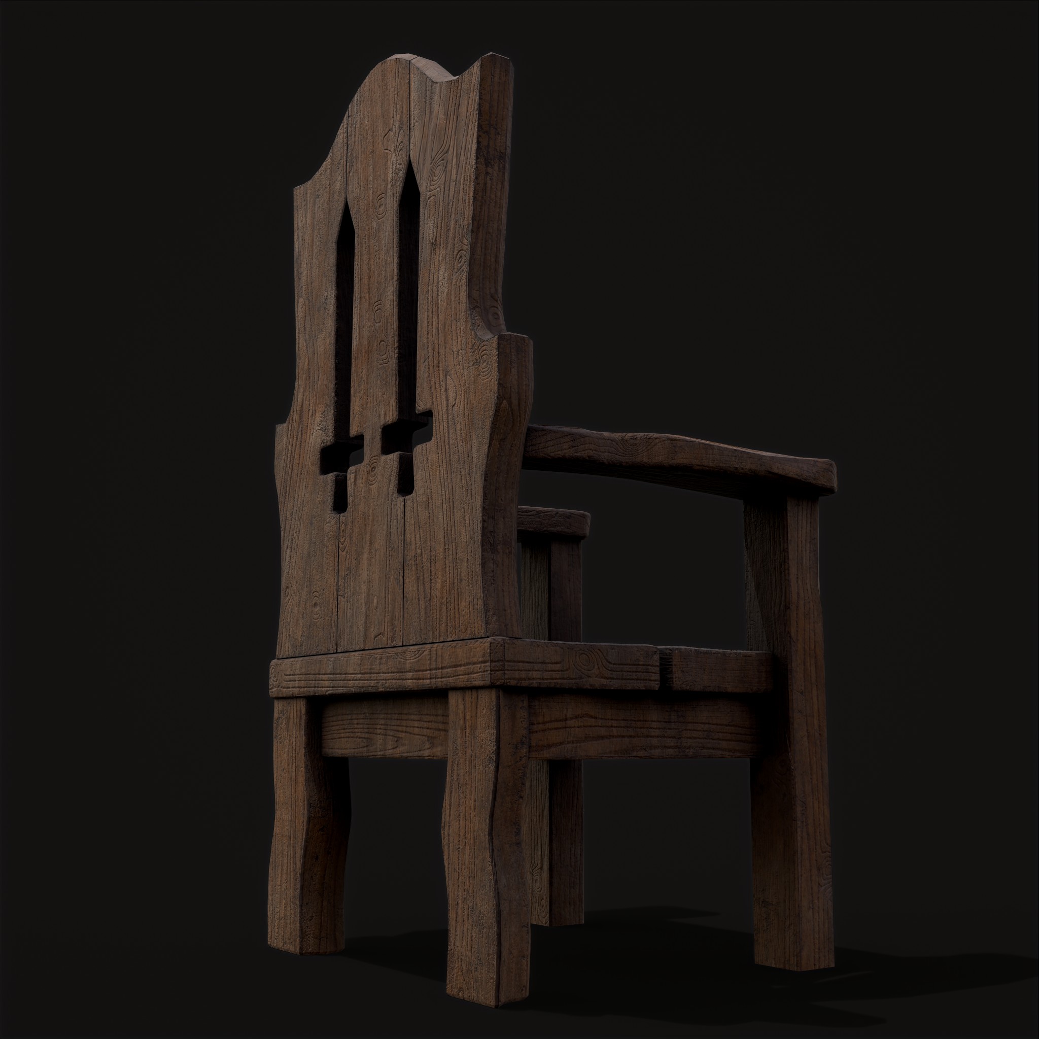 Medieval Rustic High Back Sword Chair - 3D Model by Get Dead Entertainment