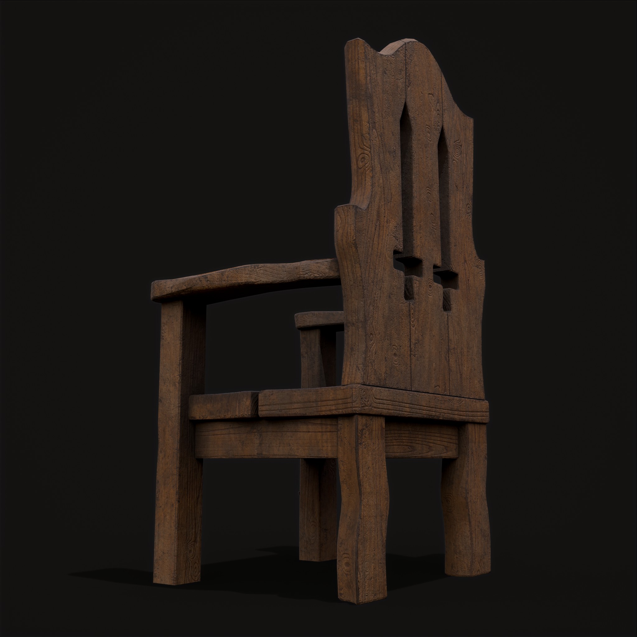 Medieval Rustic High Back Sword Chair - 3D Model by Get Dead Entertainment