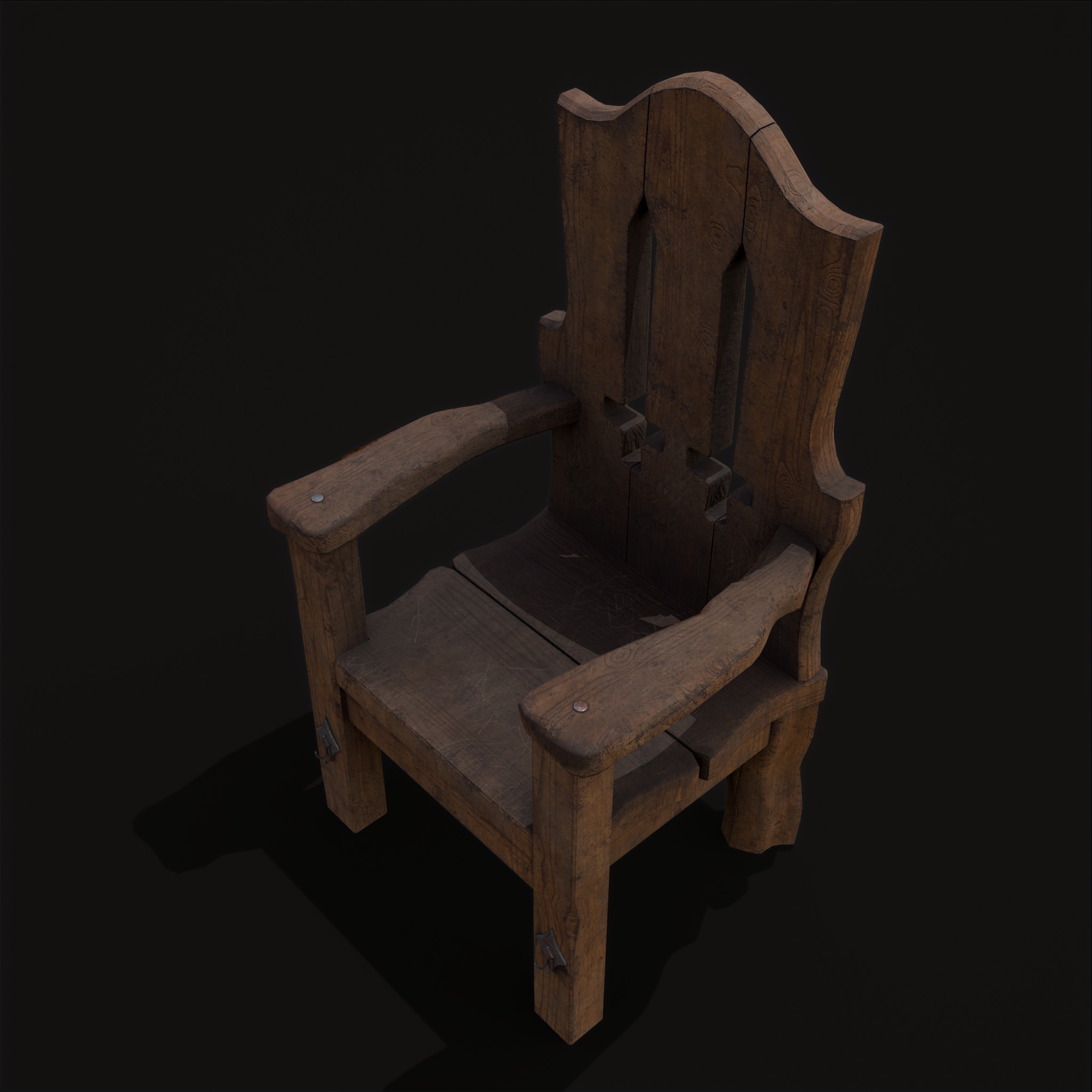Medieval Rustic High Back Sword Chair - 3D Model by Get Dead Entertainment