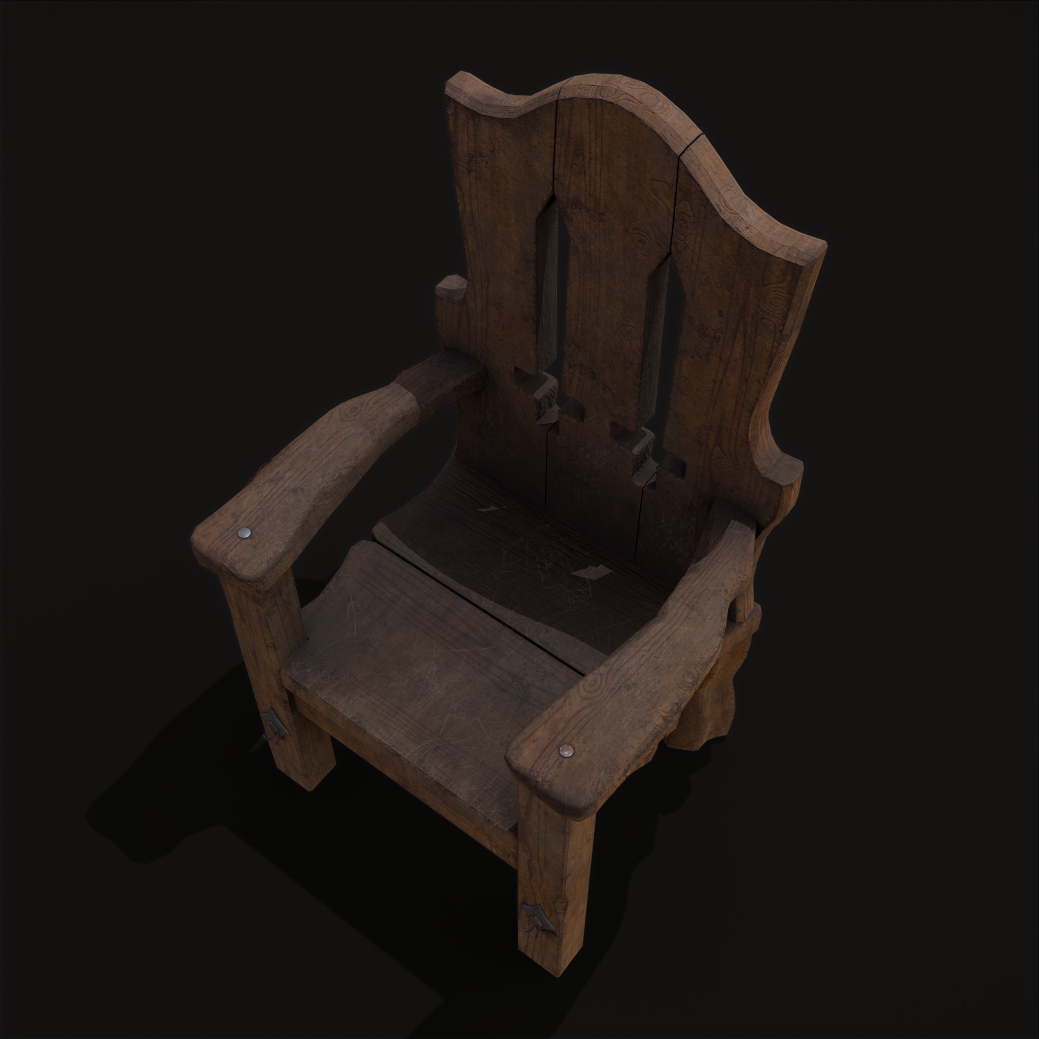 Medieval Rustic High Back Sword Chair - 3D Model by Get Dead Entertainment