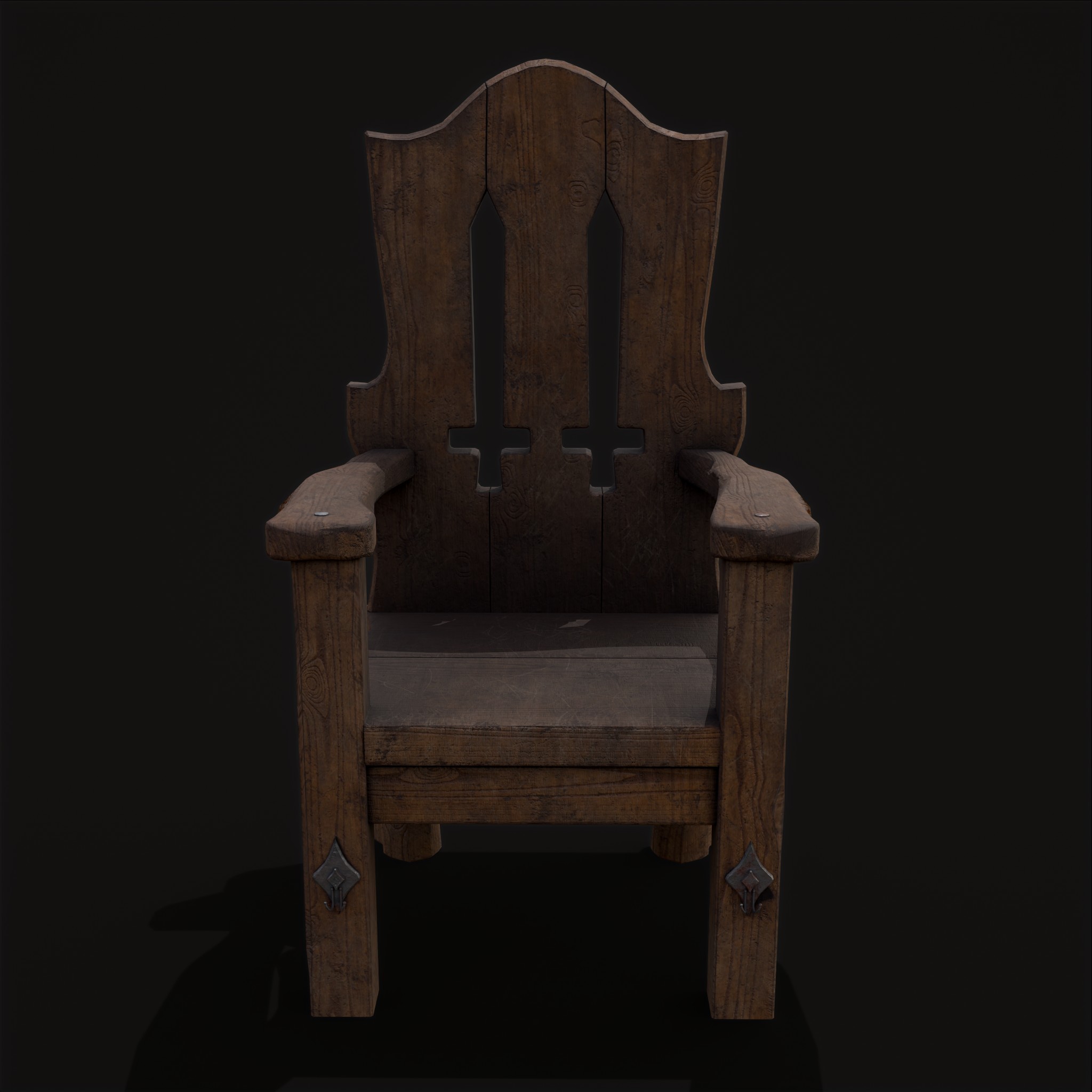 Medieval Rustic High Back Sword Chair - 3D Model by Get Dead Entertainment