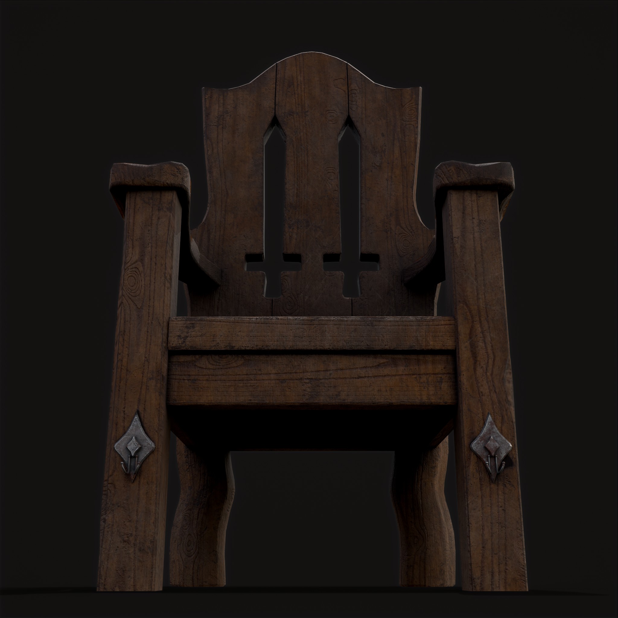 Medieval Rustic High Back Sword Chair - 3D Model by Get Dead Entertainment