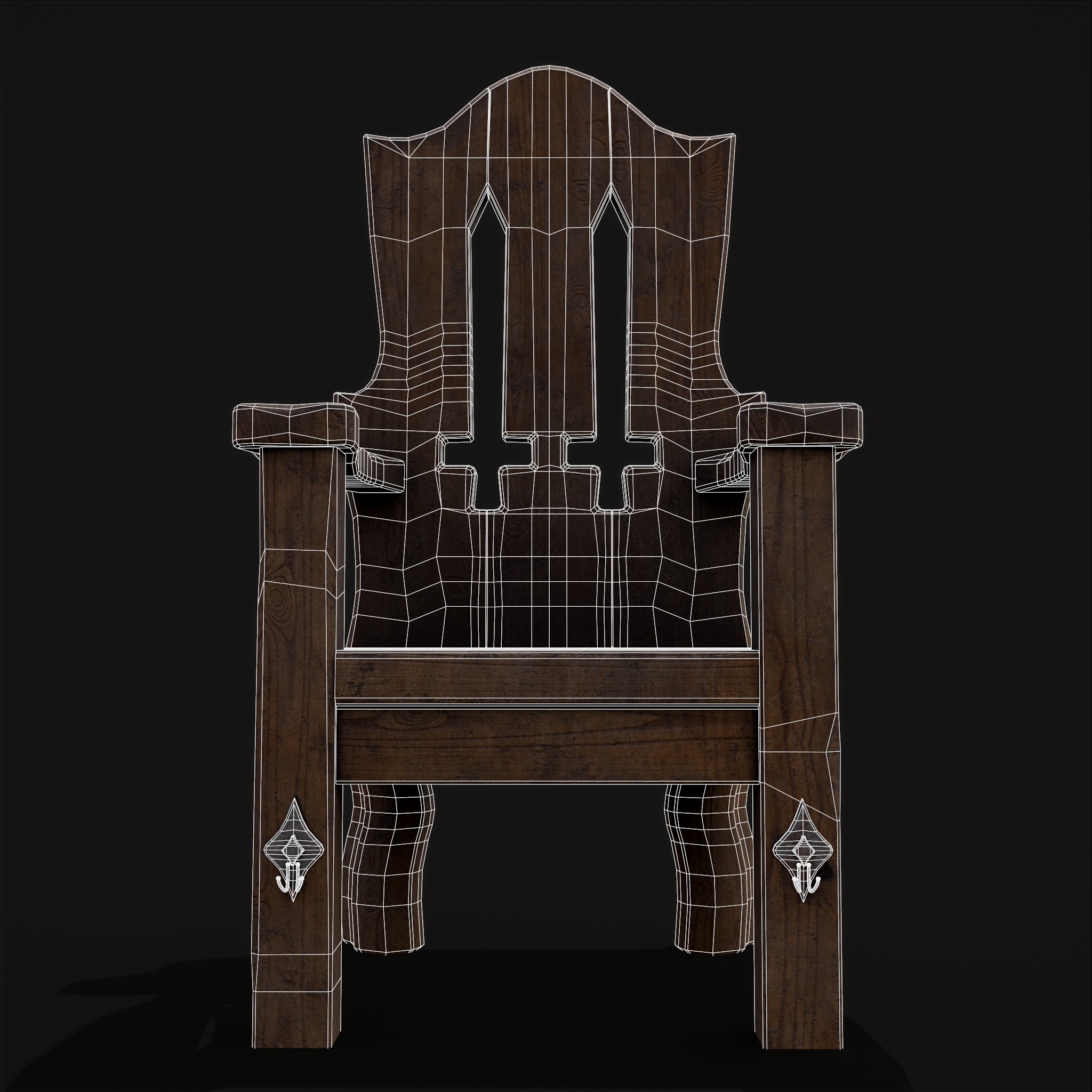 Medieval Rustic High Back Sword Chair - 3D Model by Get Dead Entertainment
