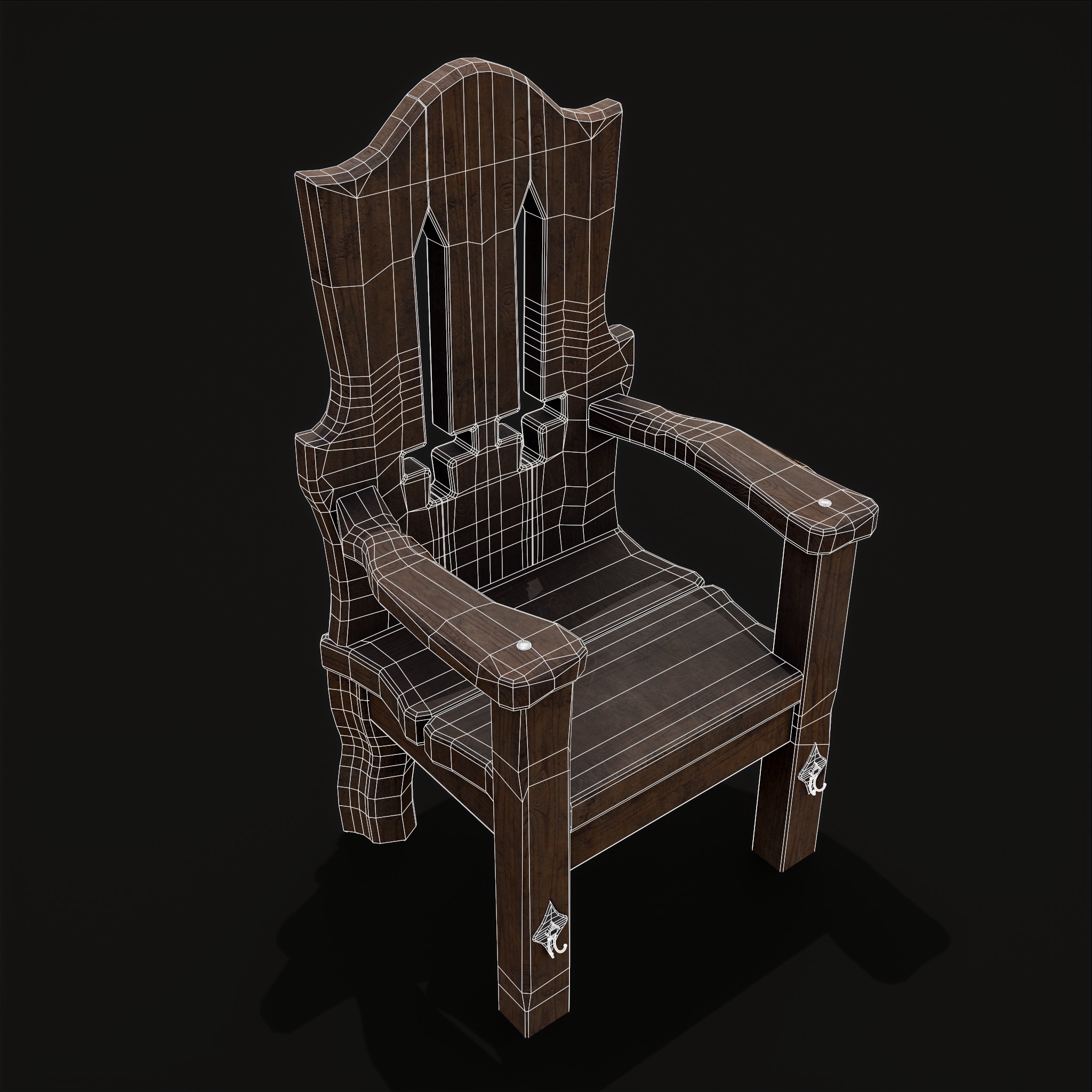 Medieval Rustic High Back Sword Chair - 3D Model by Get Dead Entertainment