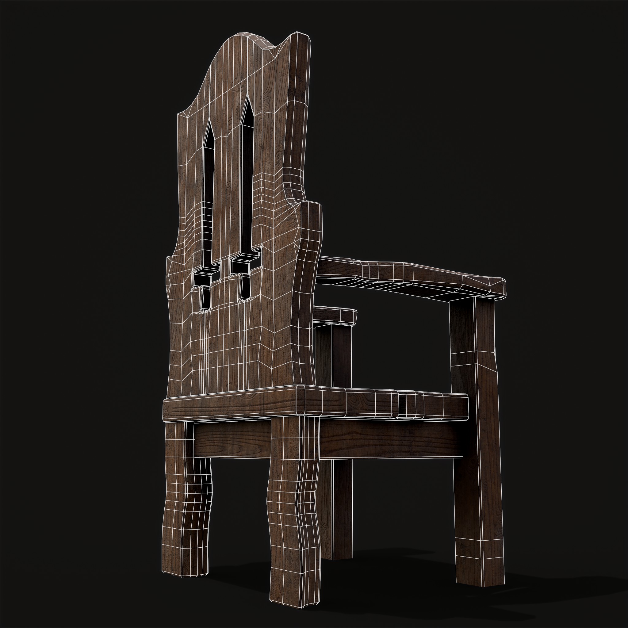 Medieval Rustic High Back Sword Chair - 3D Model by Get Dead Entertainment
