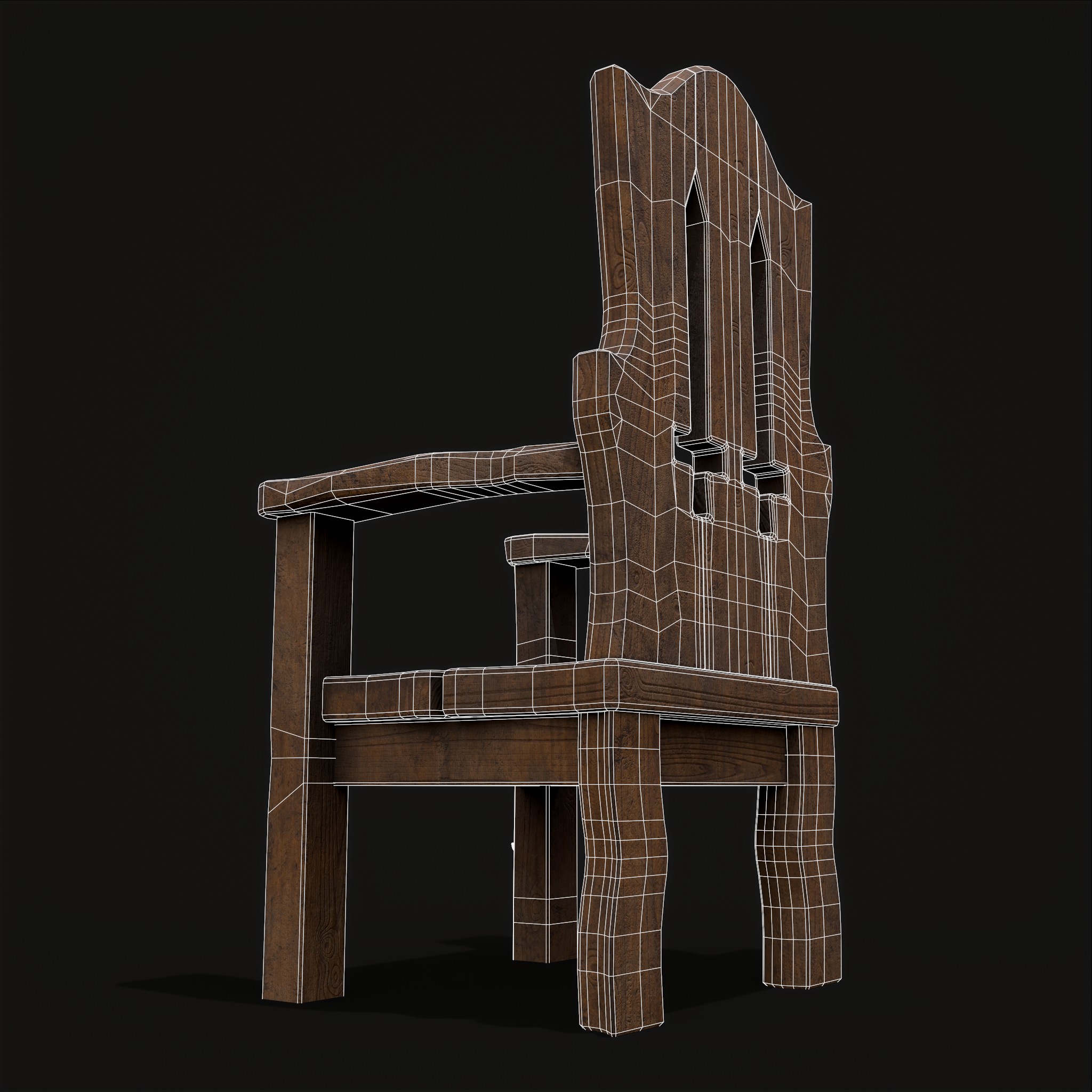 Medieval Rustic High Back Sword Chair - 3D Model by Get Dead Entertainment