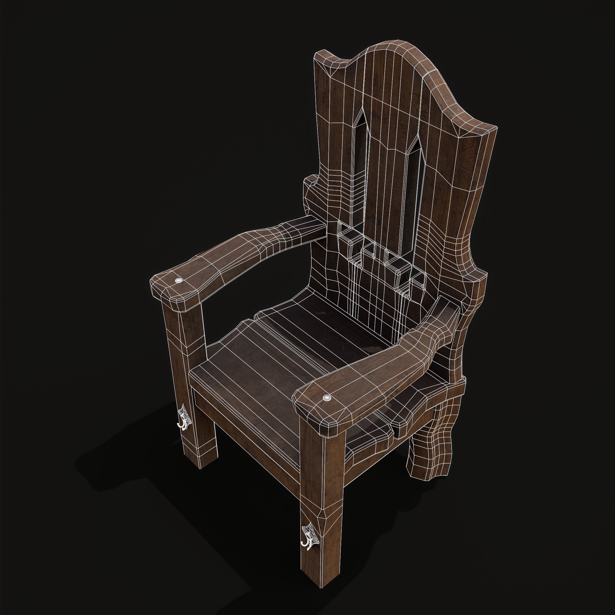 Medieval Rustic High Back Sword Chair - 3D Model by Get Dead Entertainment